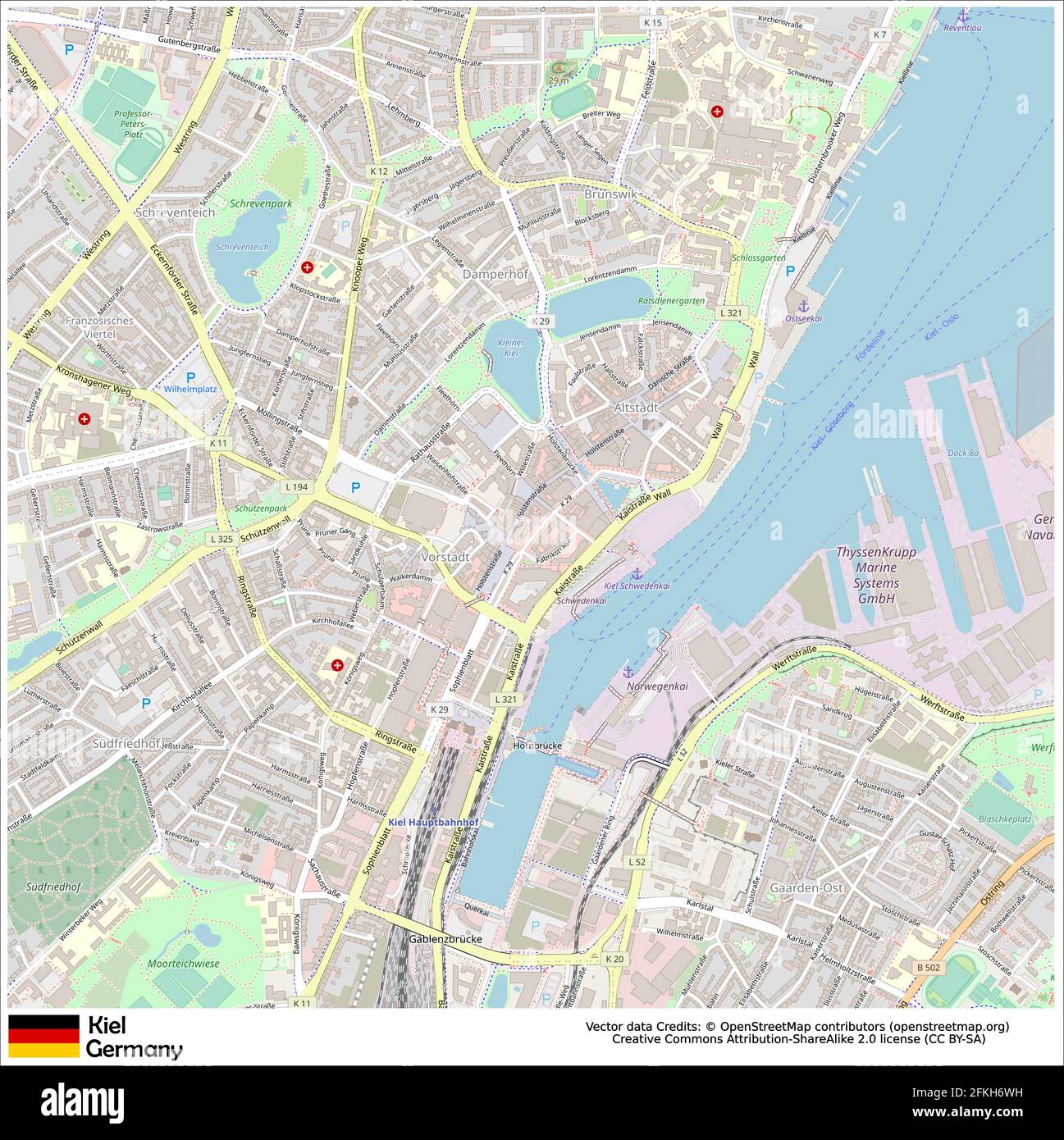 Map of kiel Stock Vector Images - Alamy