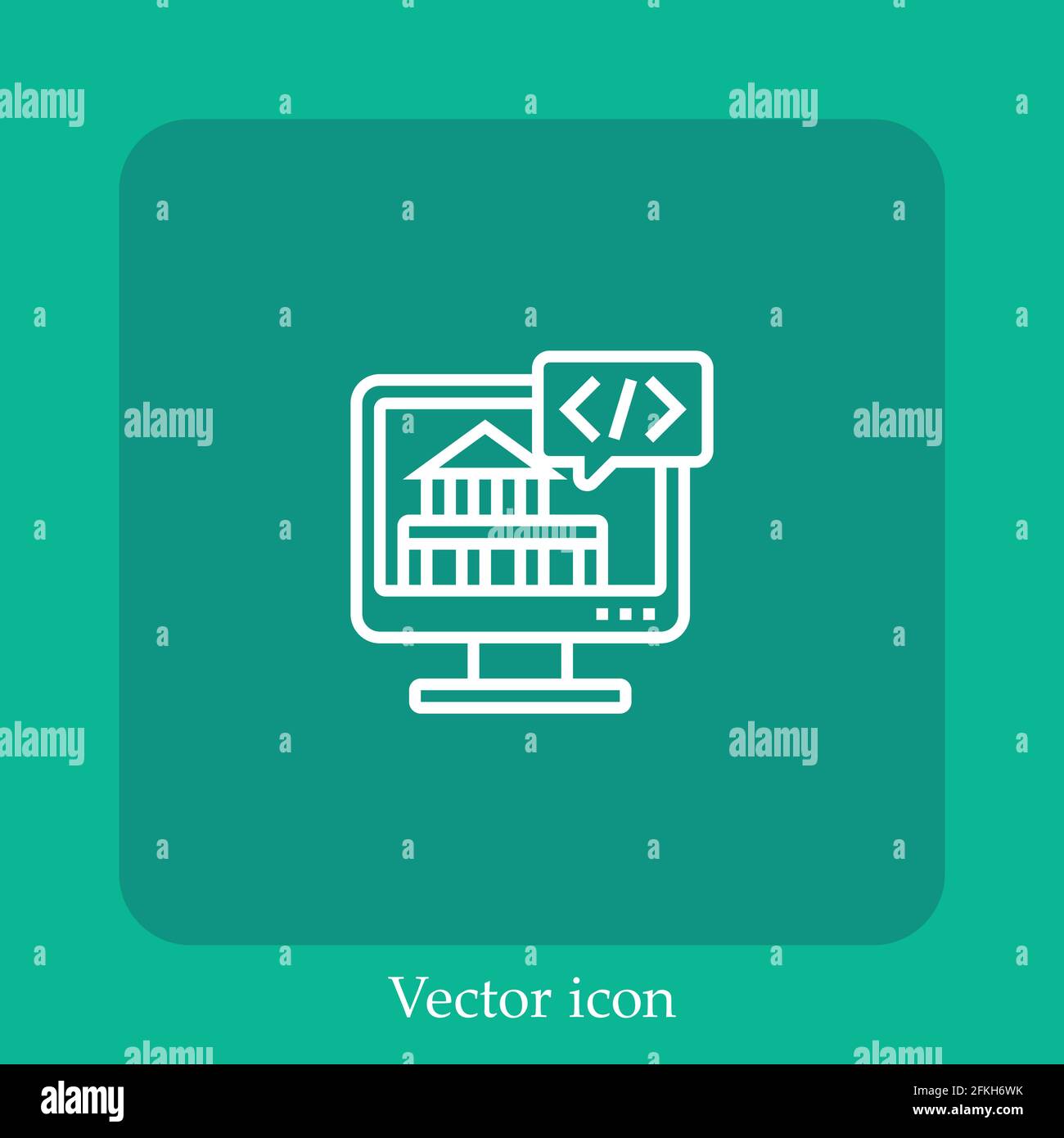 digital services vector icon linear icon.Line with Editable stroke ...