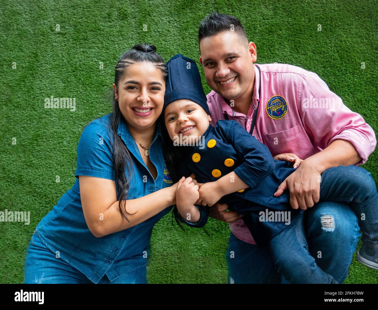 Medellin, Colombia - March 28 2021: A Young Latin Family with a Little ...