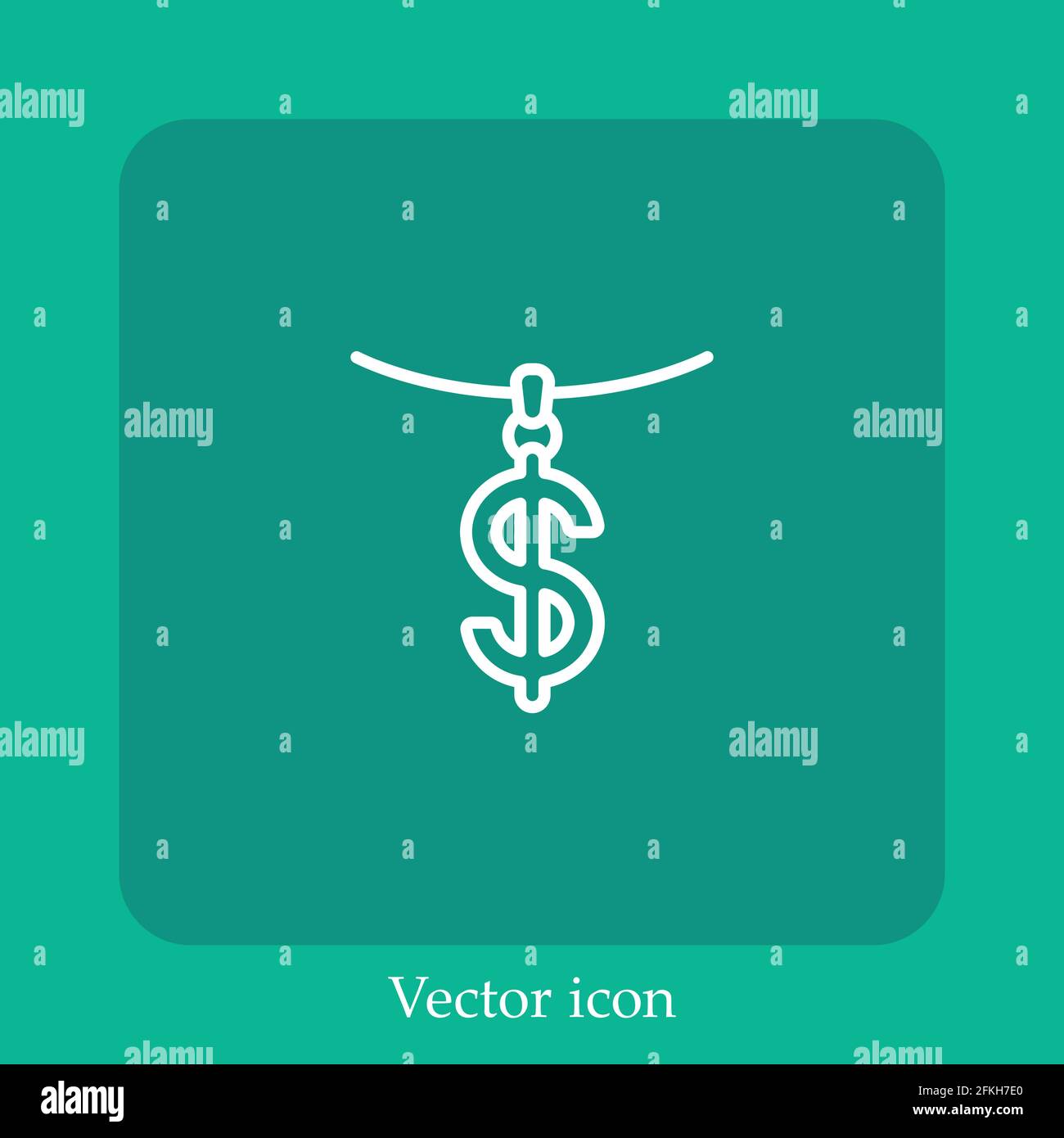 dollar vector icon linear icon.Line with Editable stroke Stock Vector ...