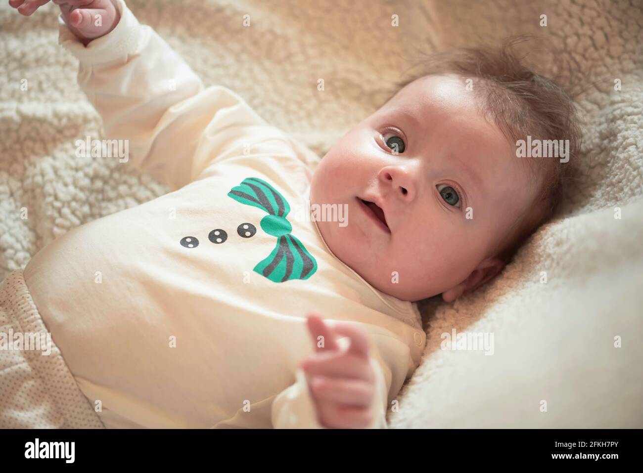 happy newborn little baby smilling Stock Photo - Alamy