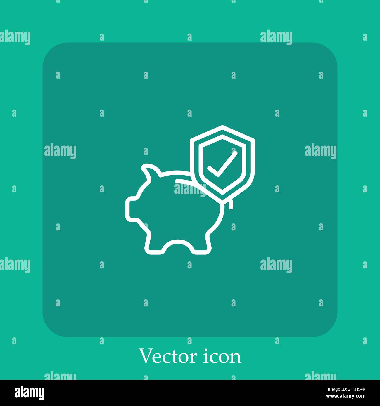 savings vector icon linear icon.Line with Editable stroke Stock Vector ...