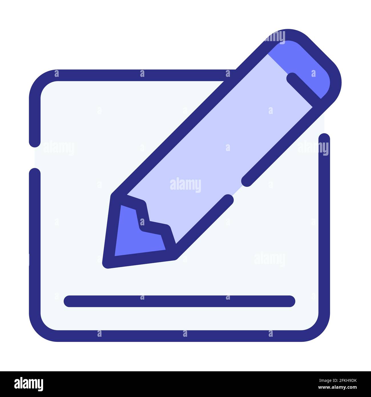 write pen form field single isolated icon with dash or dashed line style vector illustration ...