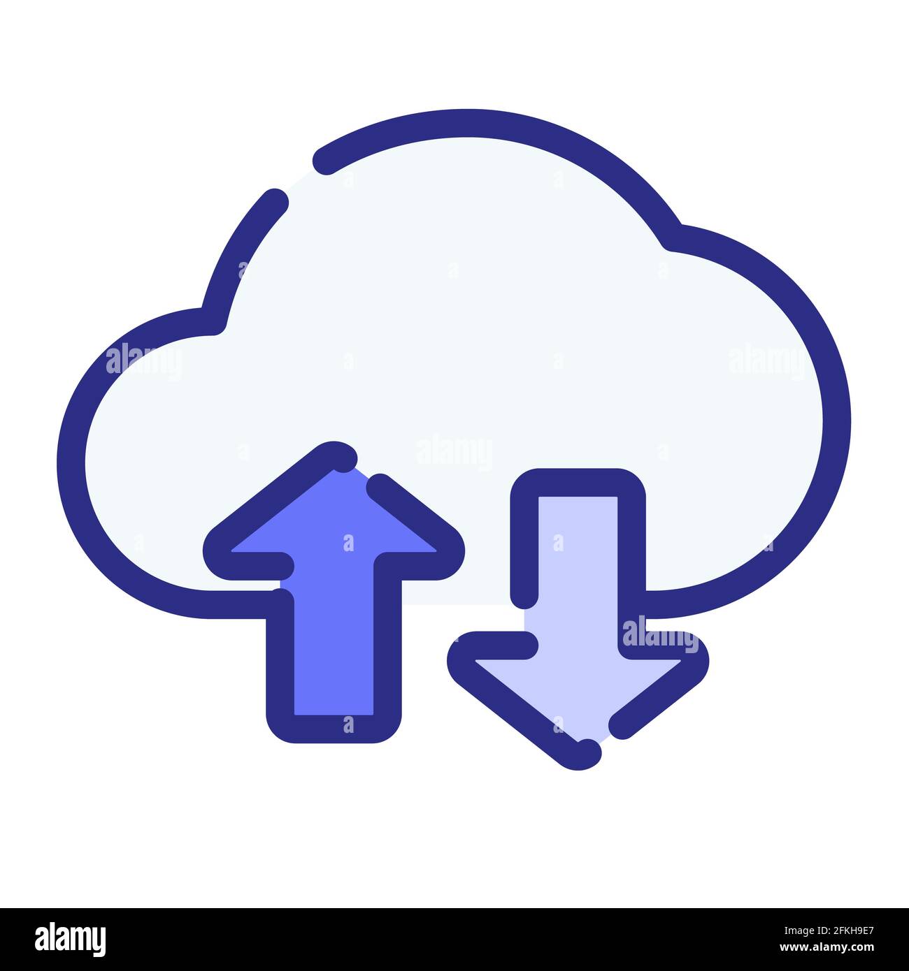 connection transfer cloud wireless single isolated icon with dash or ...