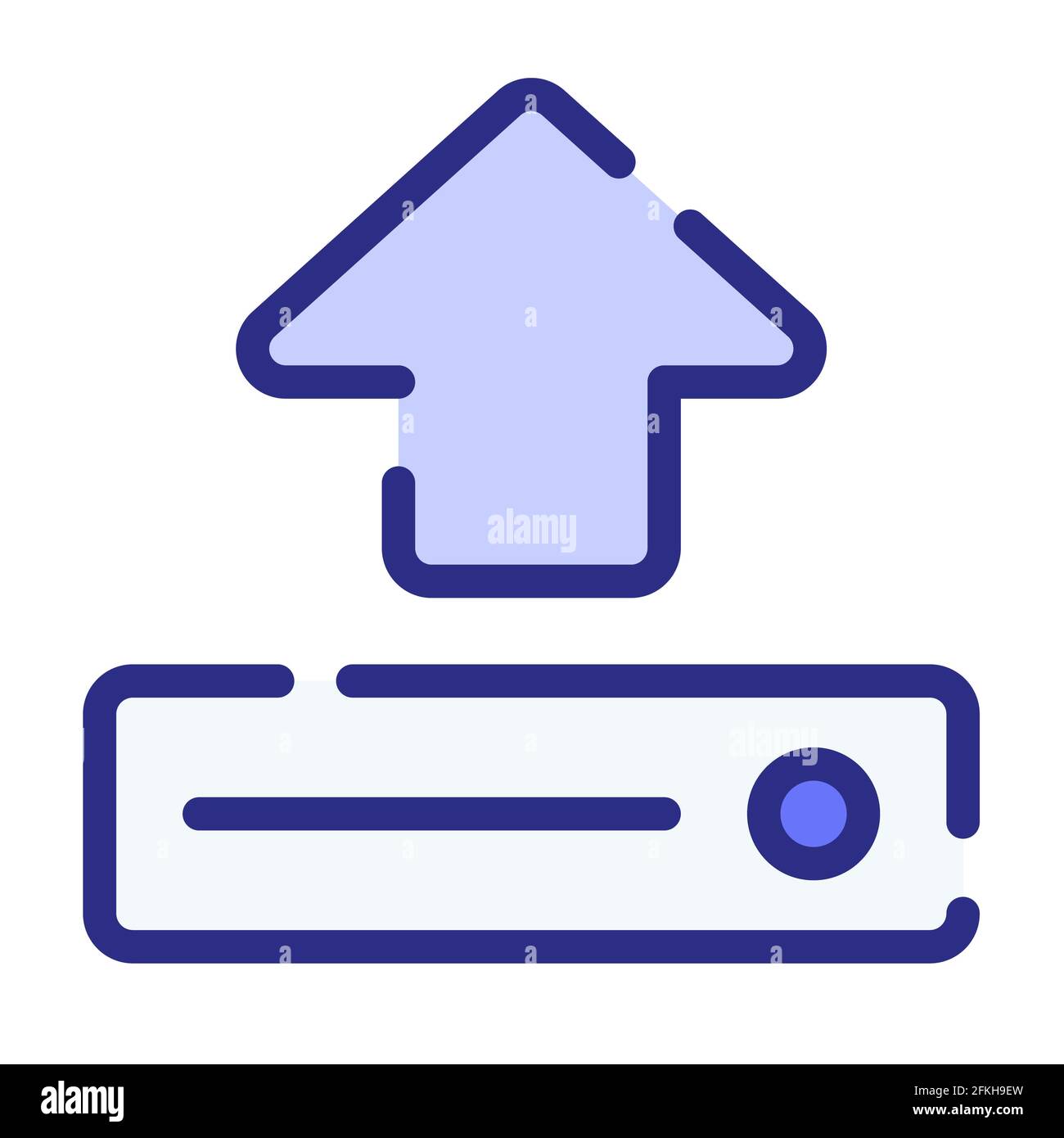 upload arrow up uploading single isolated icon with dash or dashed line style vector ...
