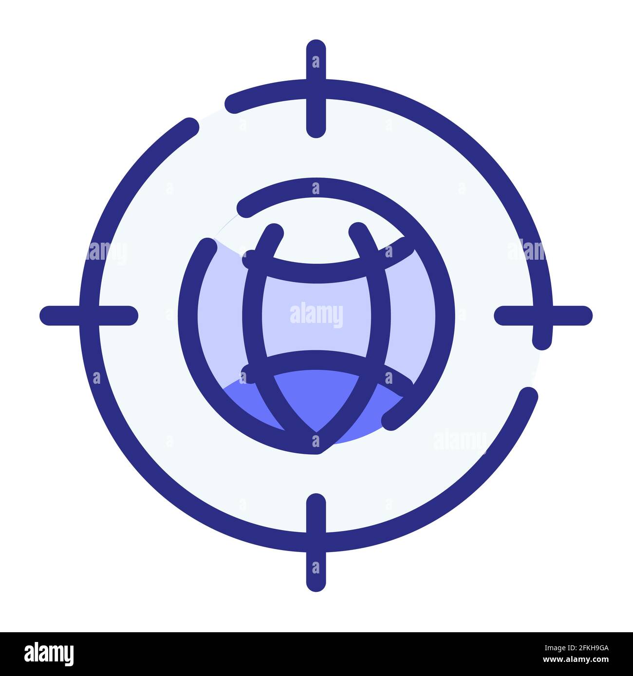 target internet seo goal single isolated icon with dash or dashed line style vector illustration ...