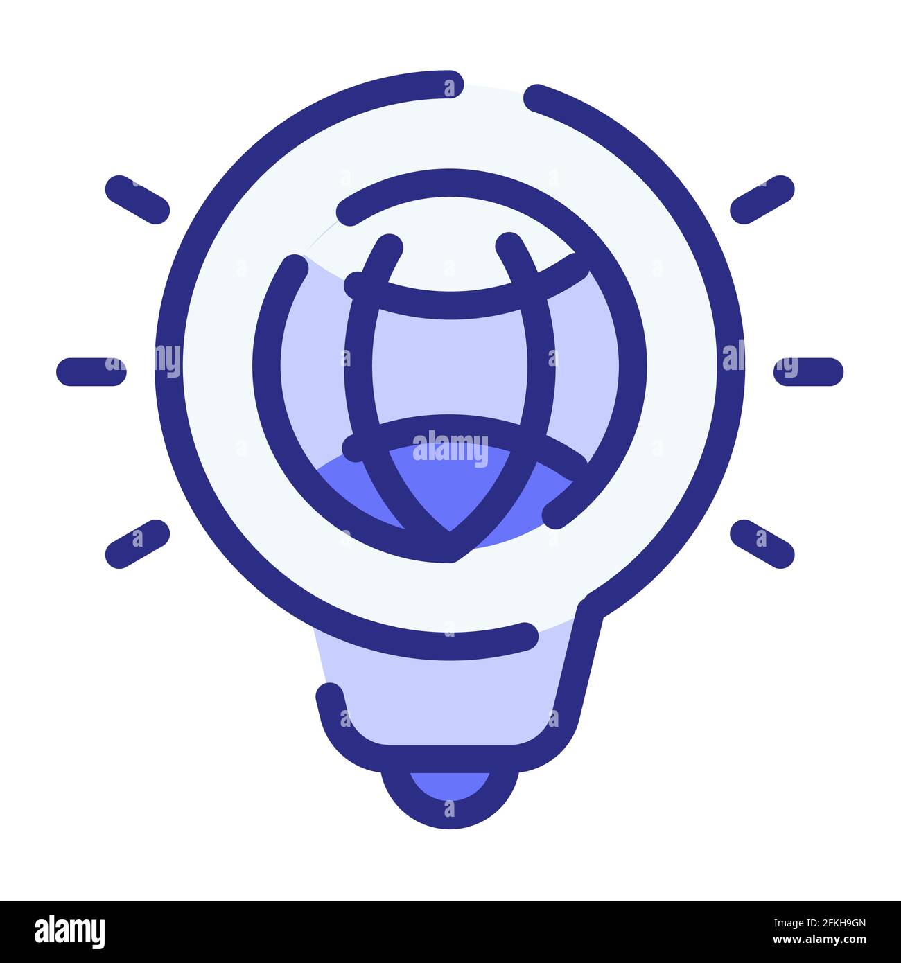 idea creative seo optimize single isolated icon with dash or dashed line style vector ...