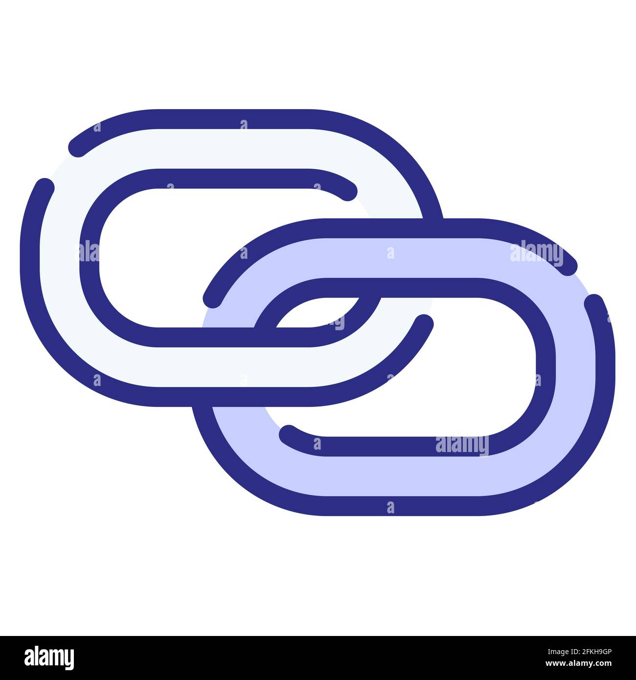 link connect chain bound single isolated icon with dash or dashed line ...