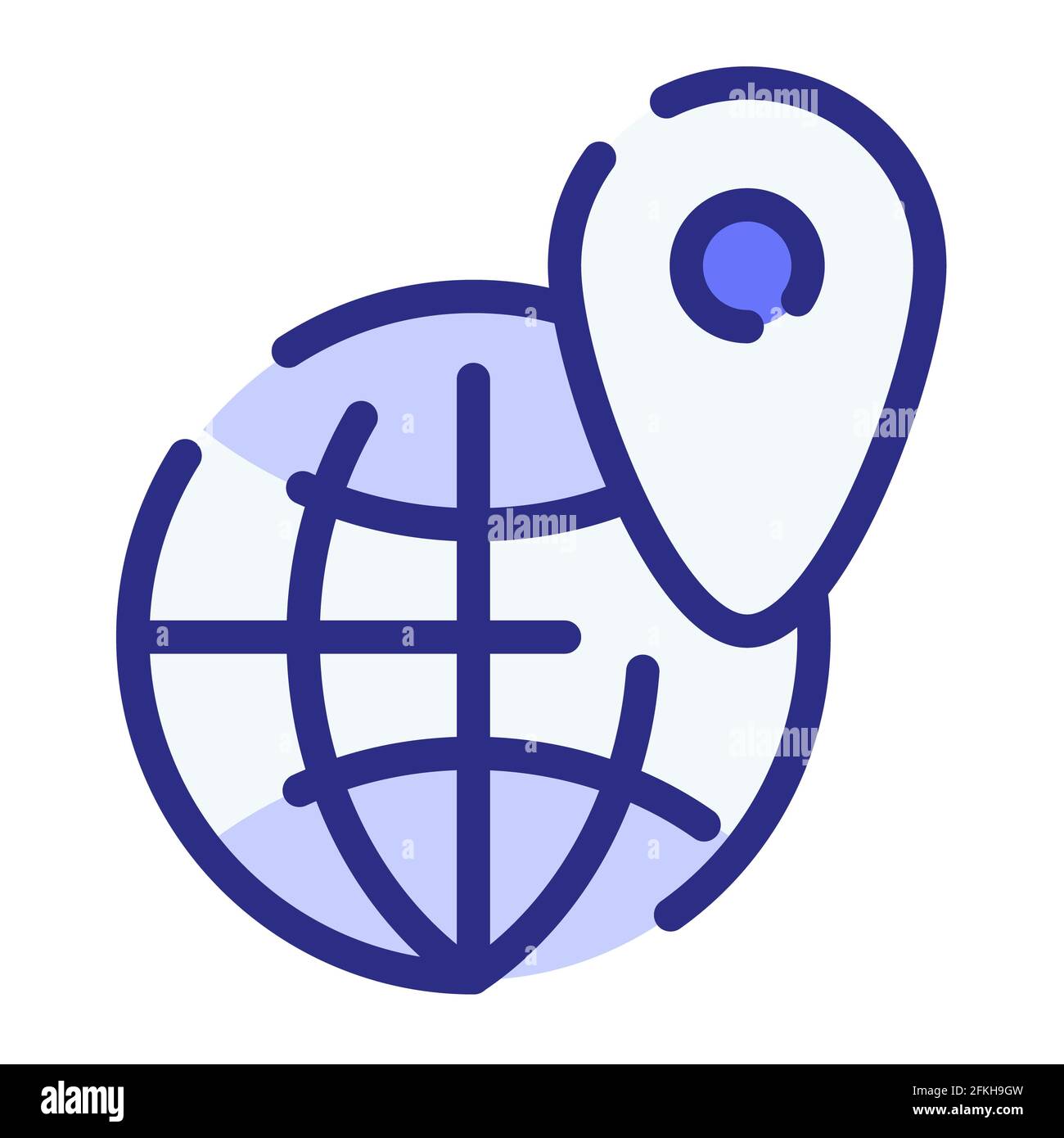location pin seo internet globe single isolated icon with dash or dashed line style vector ...