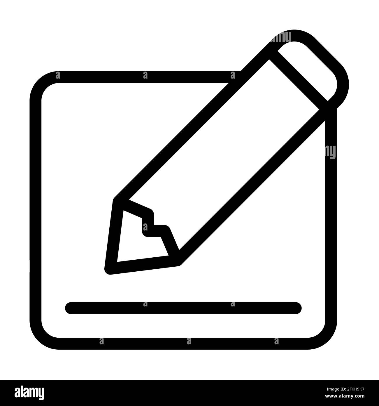 write pen form field single isolated icon with outline style vector ...