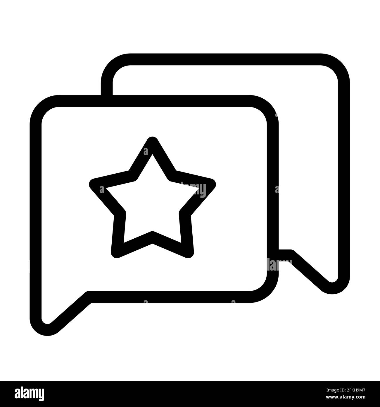 star rating review comment single isolated icon with outline style ...