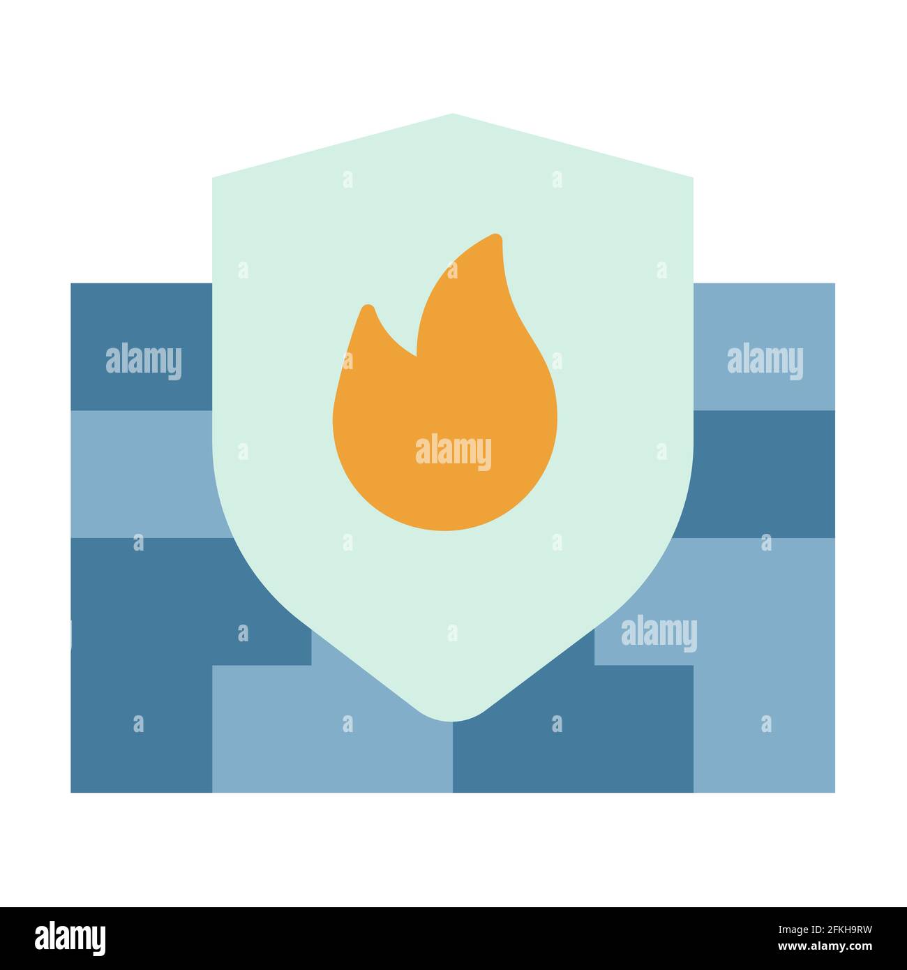 firewall security anti virus protection single isolated icon with flat ...
