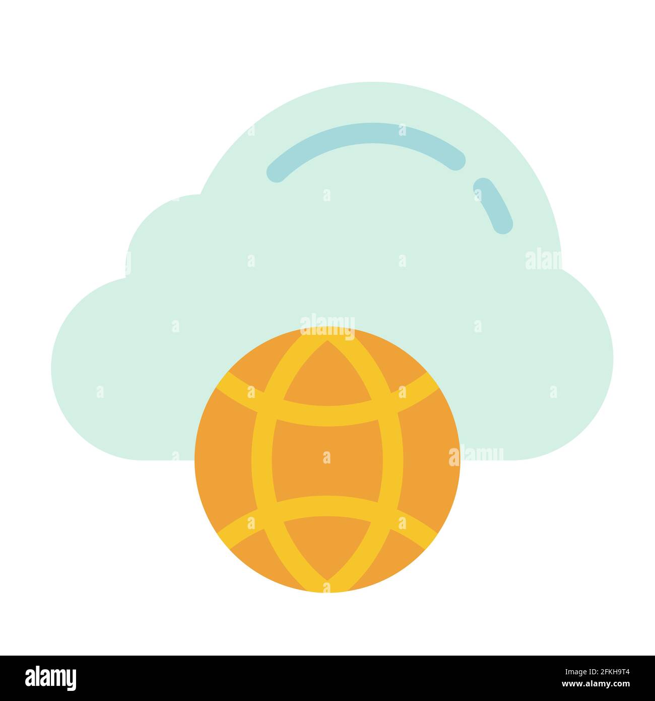 cloud connection internet technology single isolated icon with flat ...