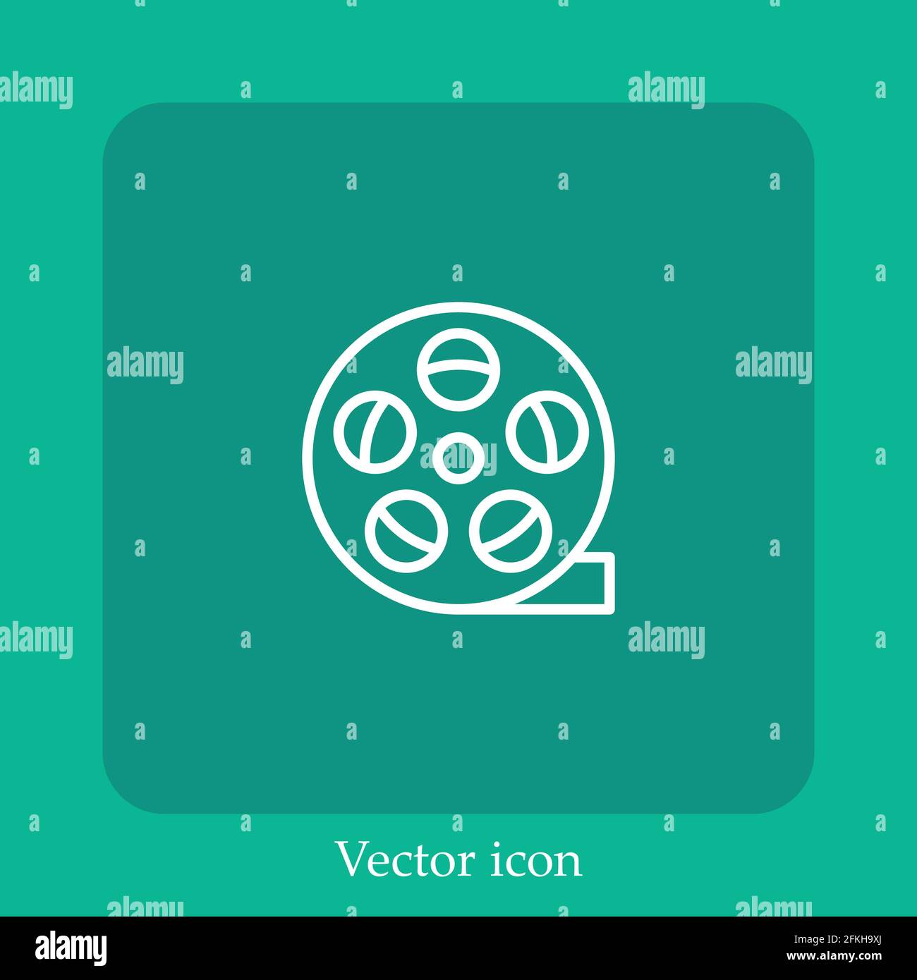 film roll vector icon linear icon.Line with Editable stroke Stock ...