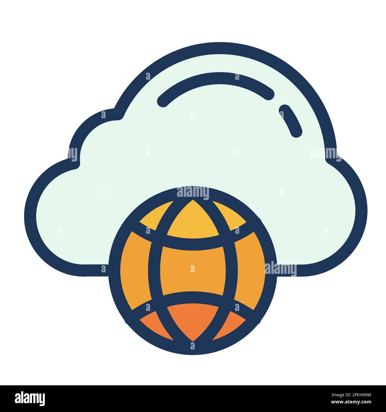 cloud connection internet technology single isolated icon with filled ...