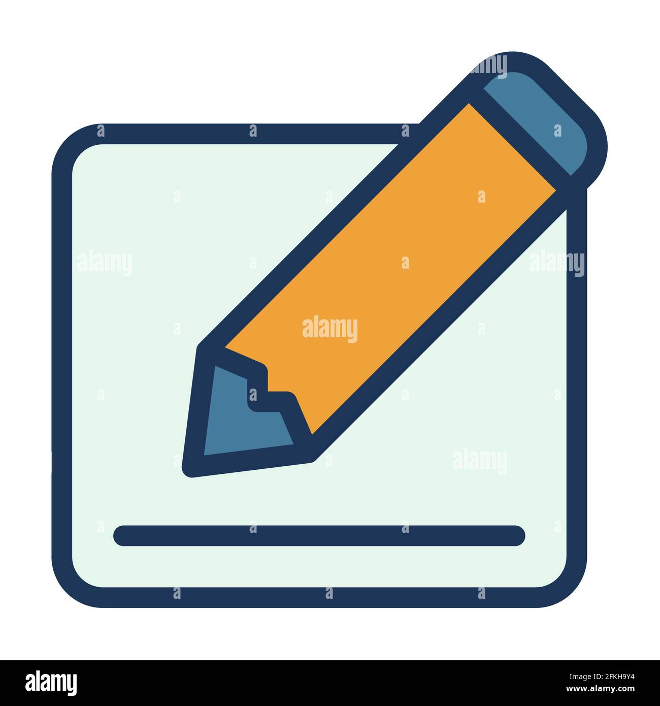 write pen form field single isolated icon with filled line style vector ...