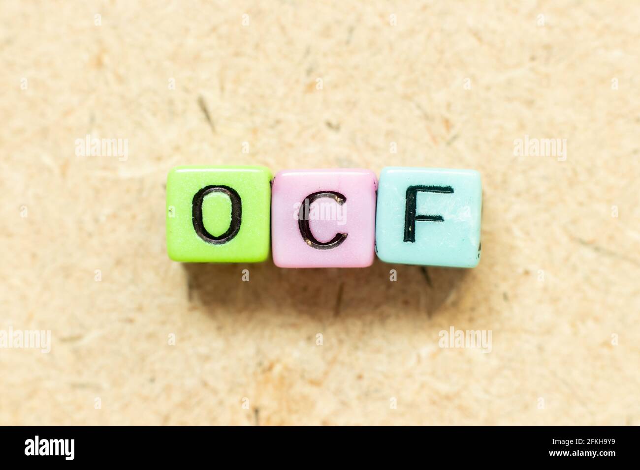 Color alphabet letter block in word OCF (Abbreviation of Operating cash ...