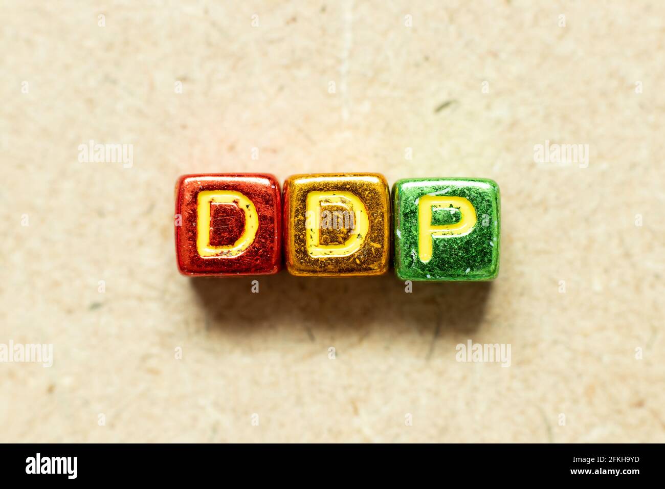 Metallic color alphabet letter block in word DDP (Abbreviation of ...