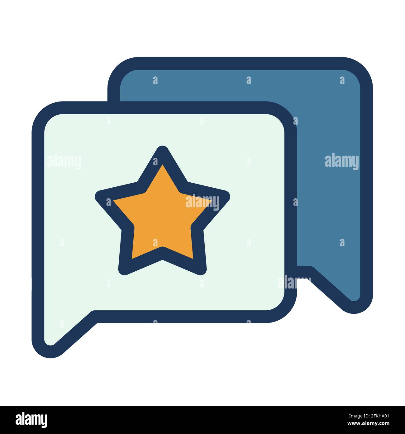 star rating review comment single isolated icon with filled line style ...