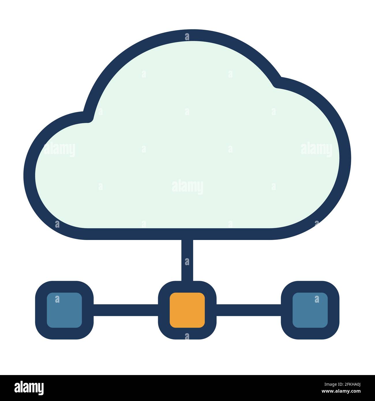 cloud internet connection network single isolated icon with filled line ...