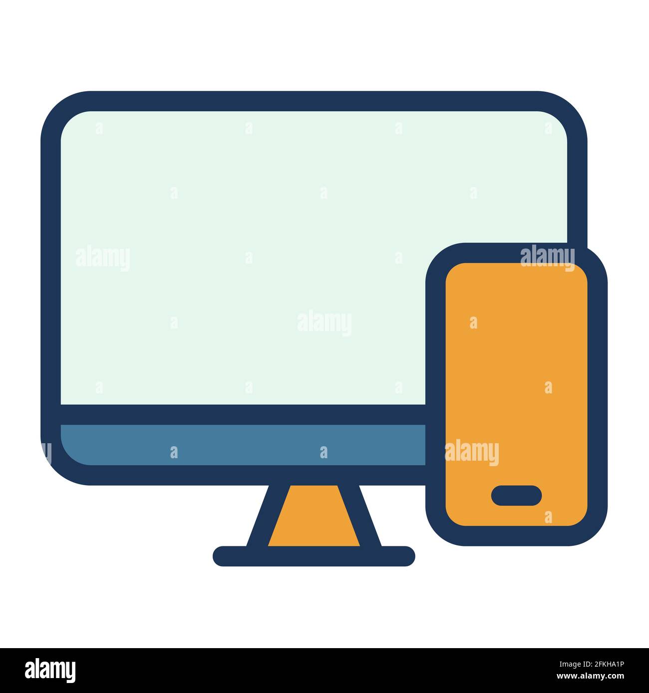 responsive adaptive mobile desktop single isolated icon with filled ...