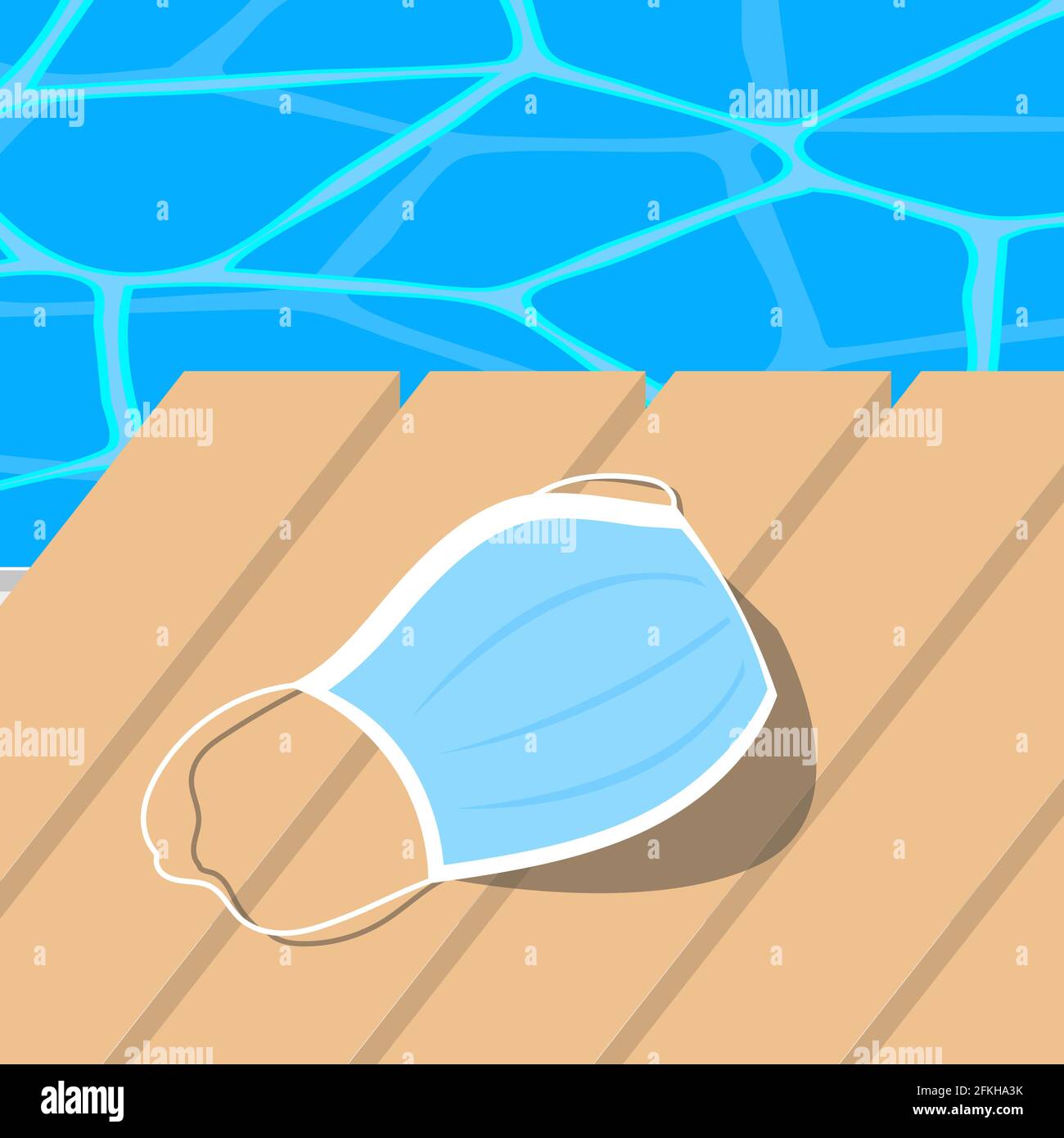 Face mask on swimming pool chaise long Stock Vector Image & Art - Alamy