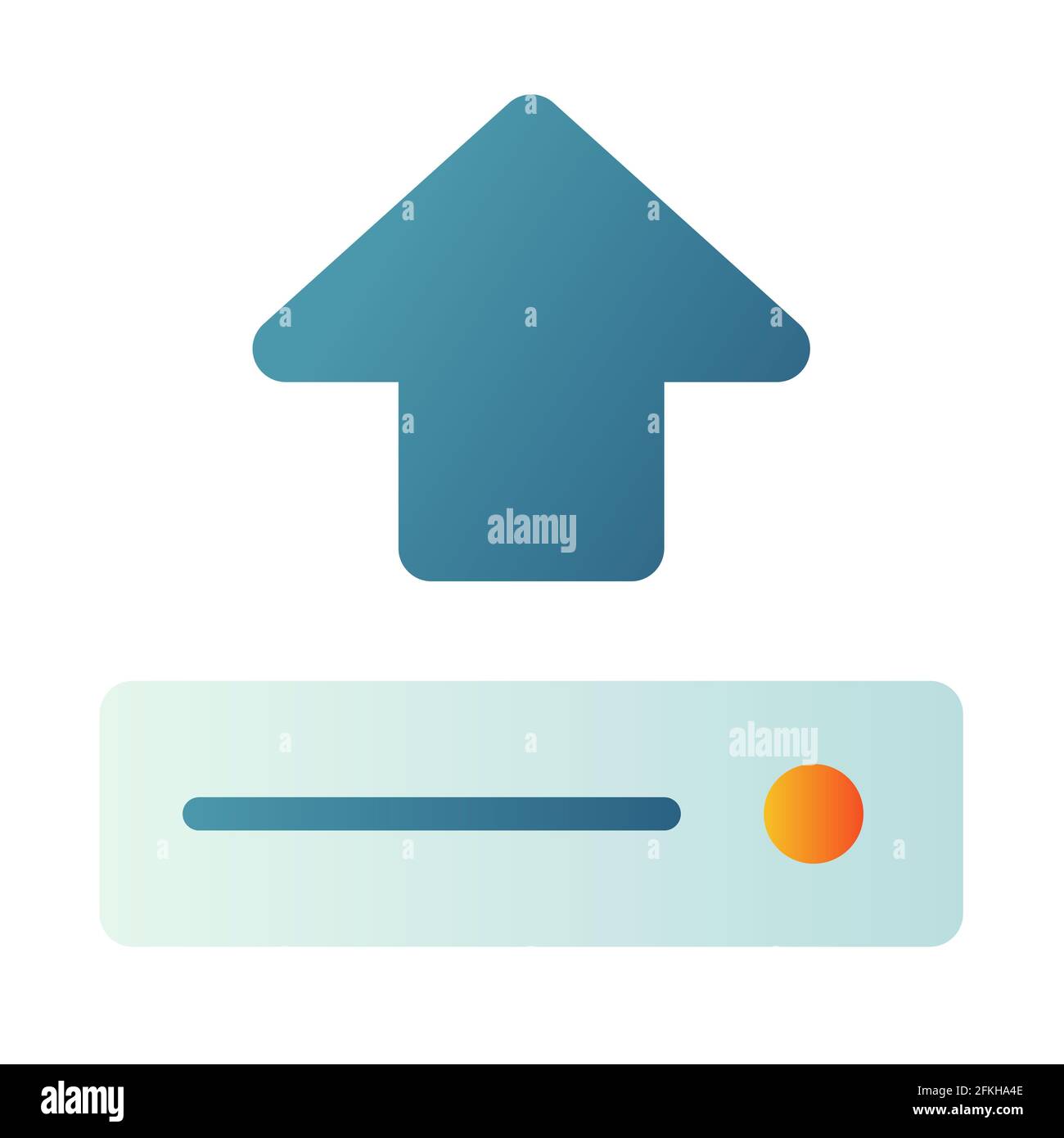 upload arrow up uploading single isolated icon with smooth style vector illustration Stock Photo ...