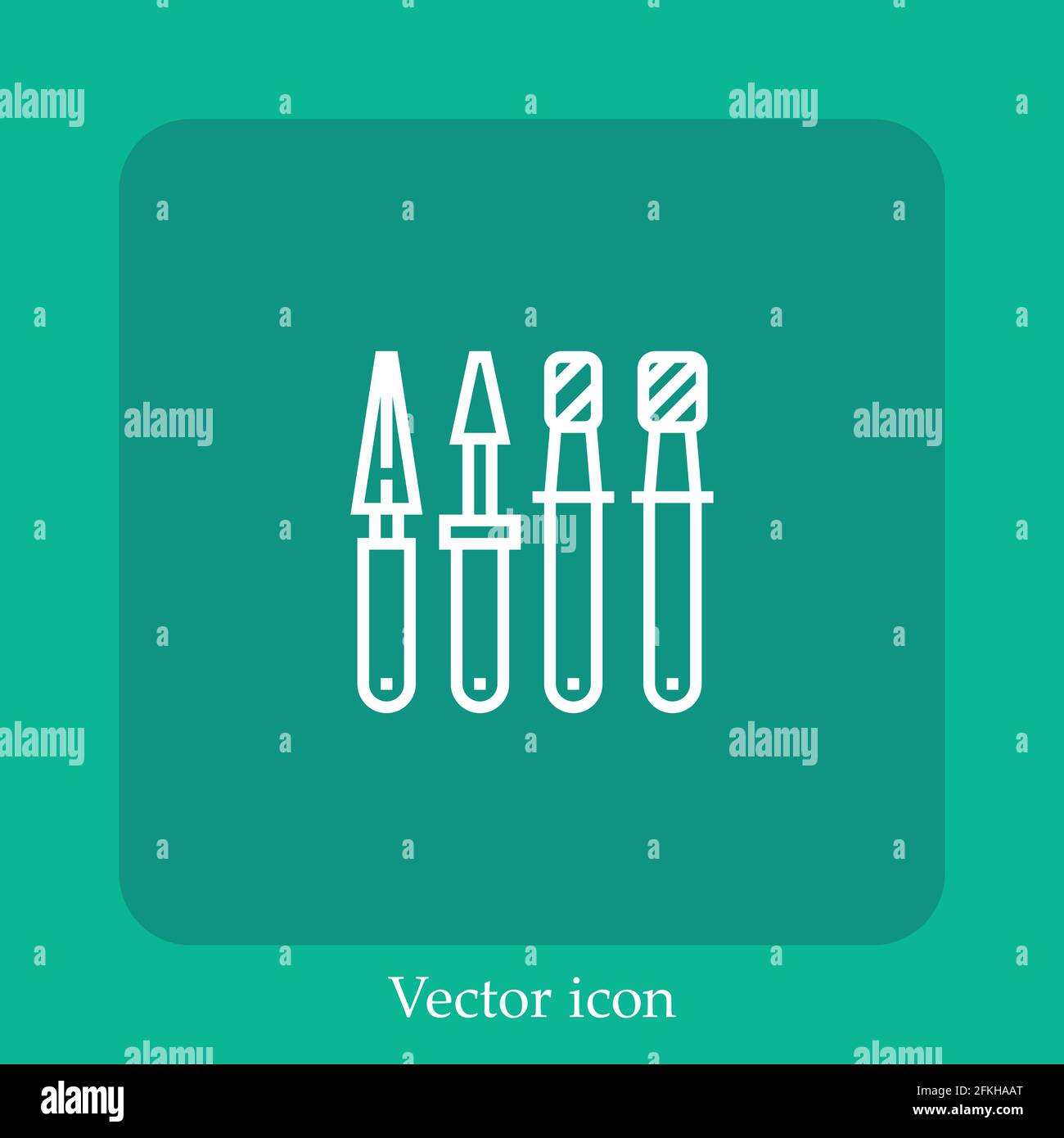 dentist tools vector icon linear icon.Line with Editable stroke Stock ...