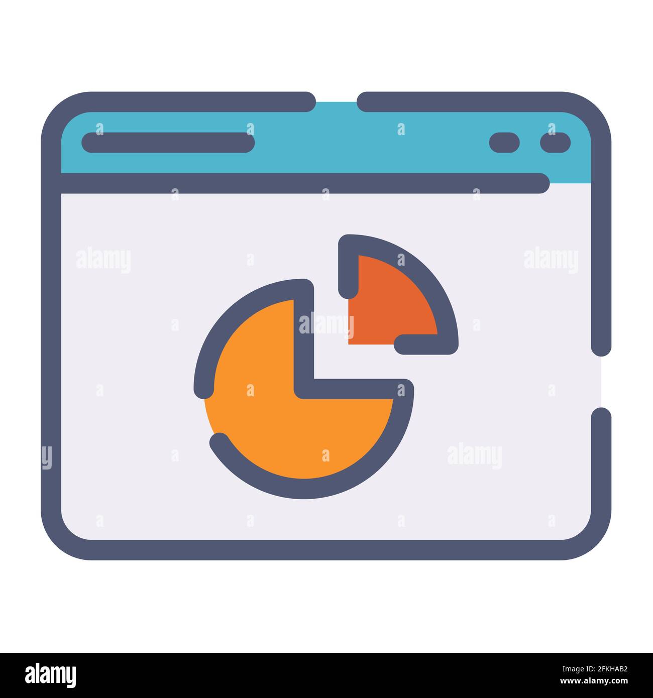 chart website analytic single isolated icon with flat dash or dashed ...