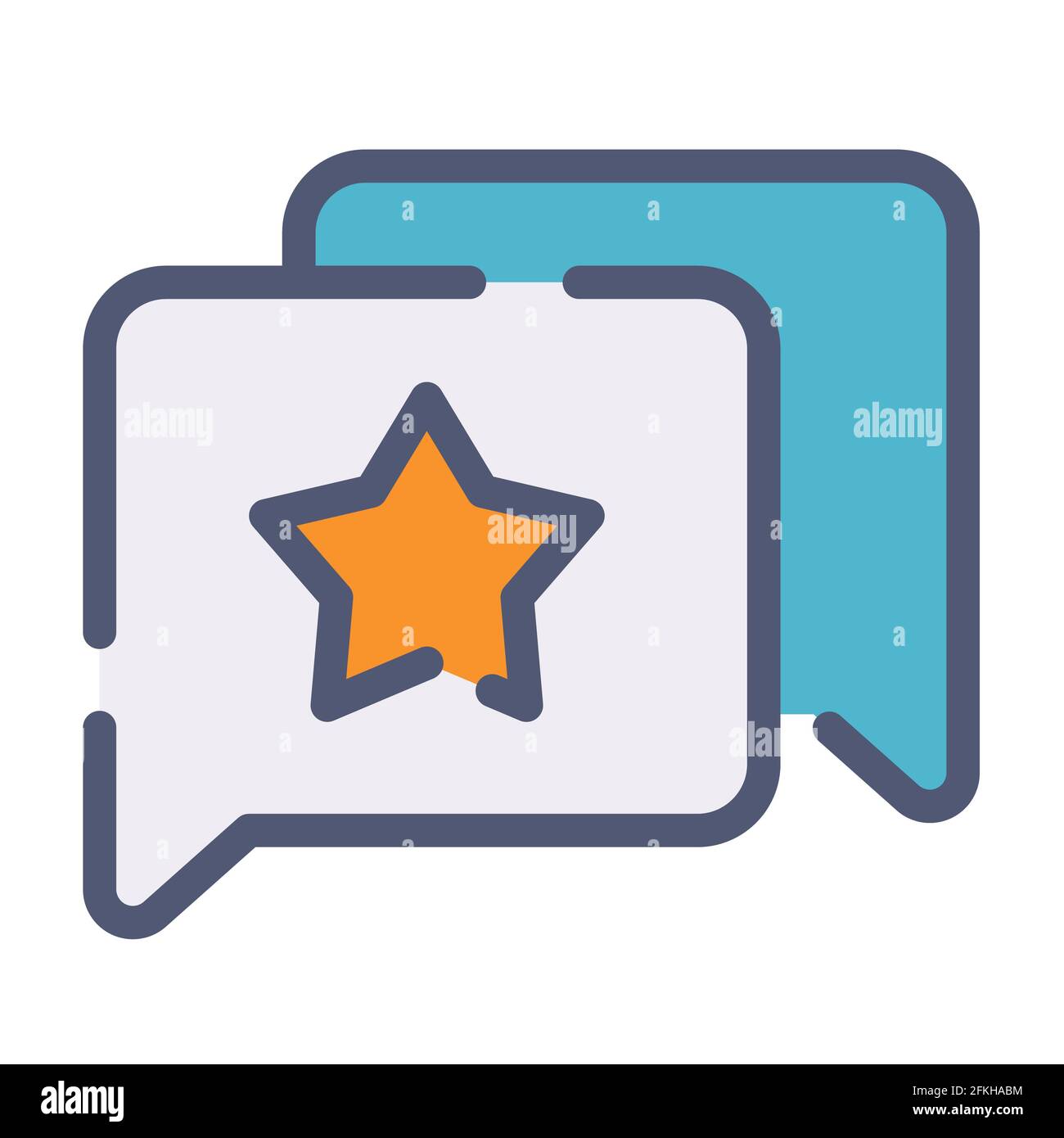 star rating review comment single isolated icon with flat dash or dashed style vector ...