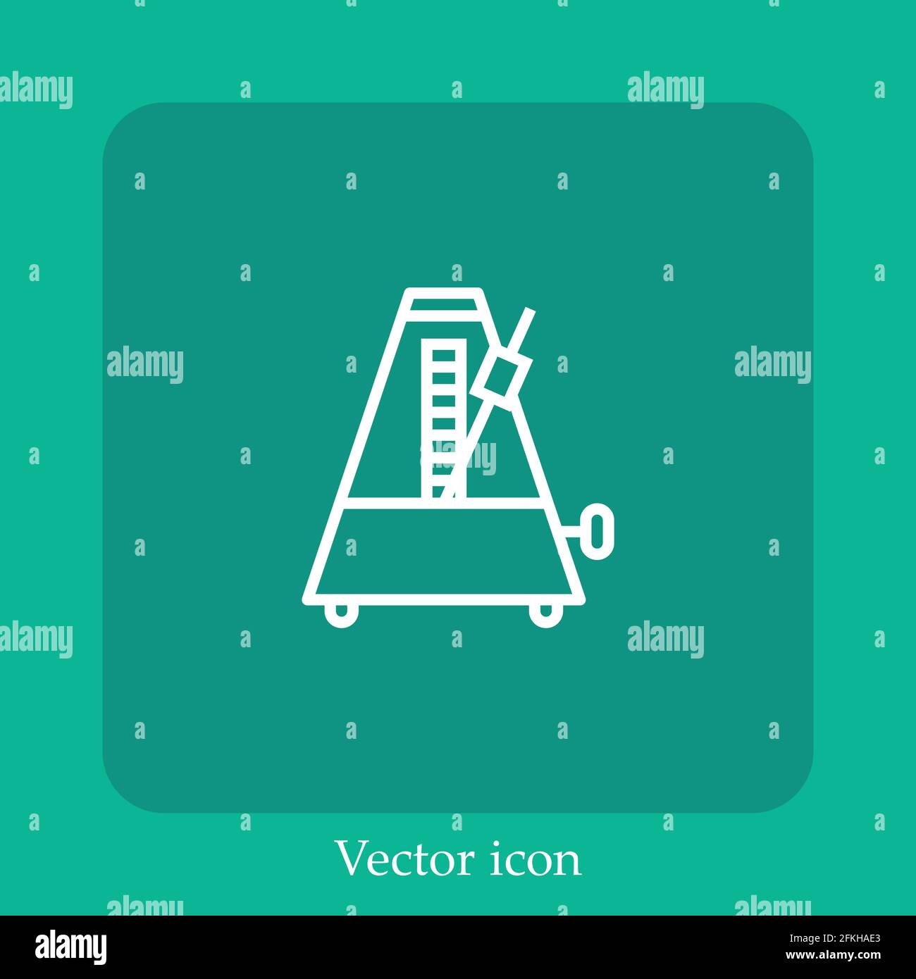 metronome vector icon linear icon.Line with Editable stroke Stock ...