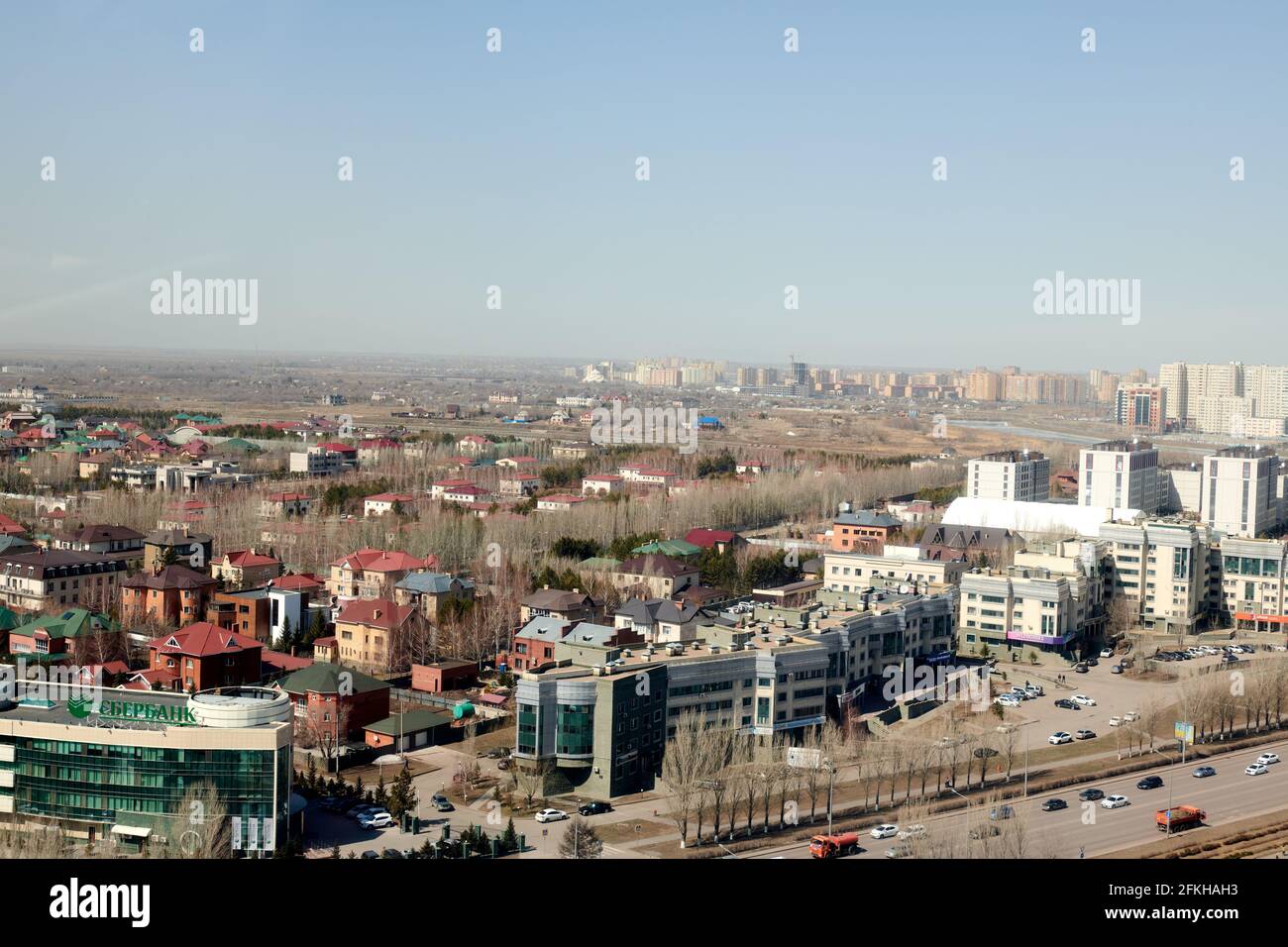 bird's eye view with ferris wheel city view Stock Photo - Alamy