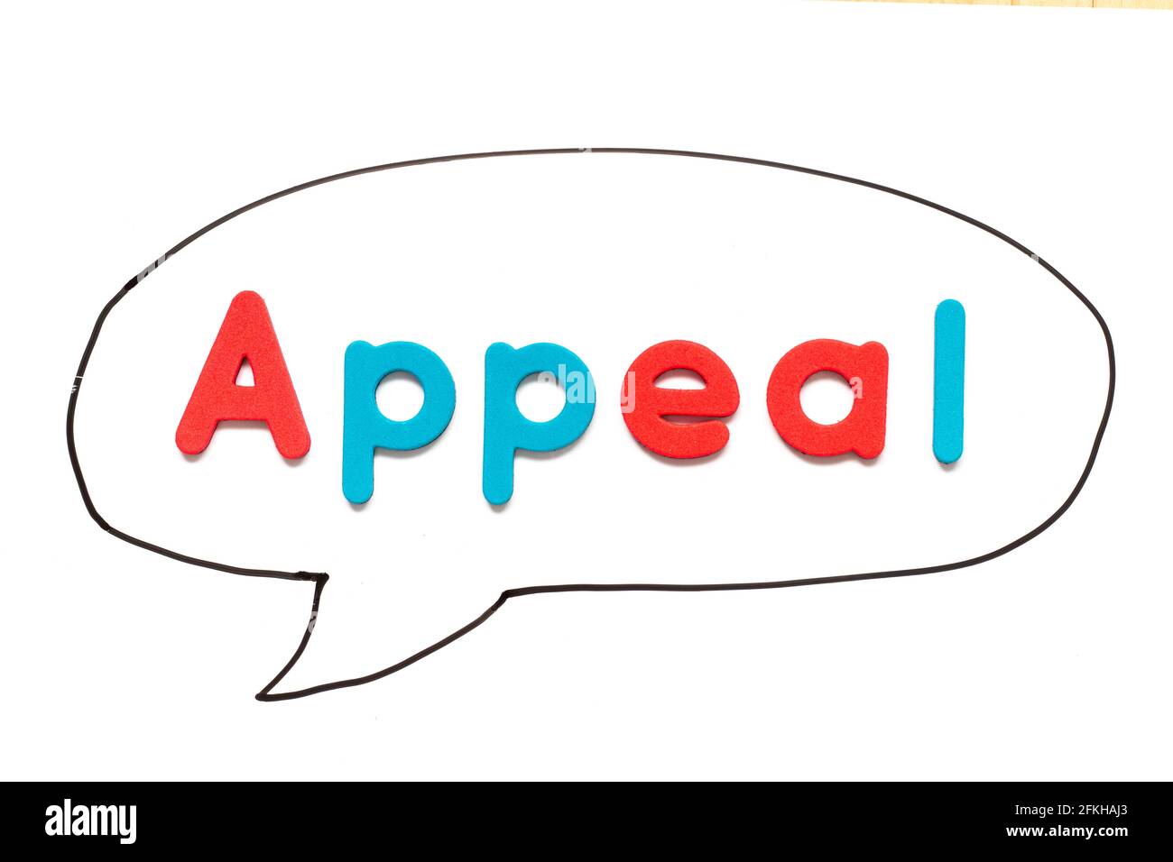 Alphabet letter with word appeal in black line hand drawing as bubble ...