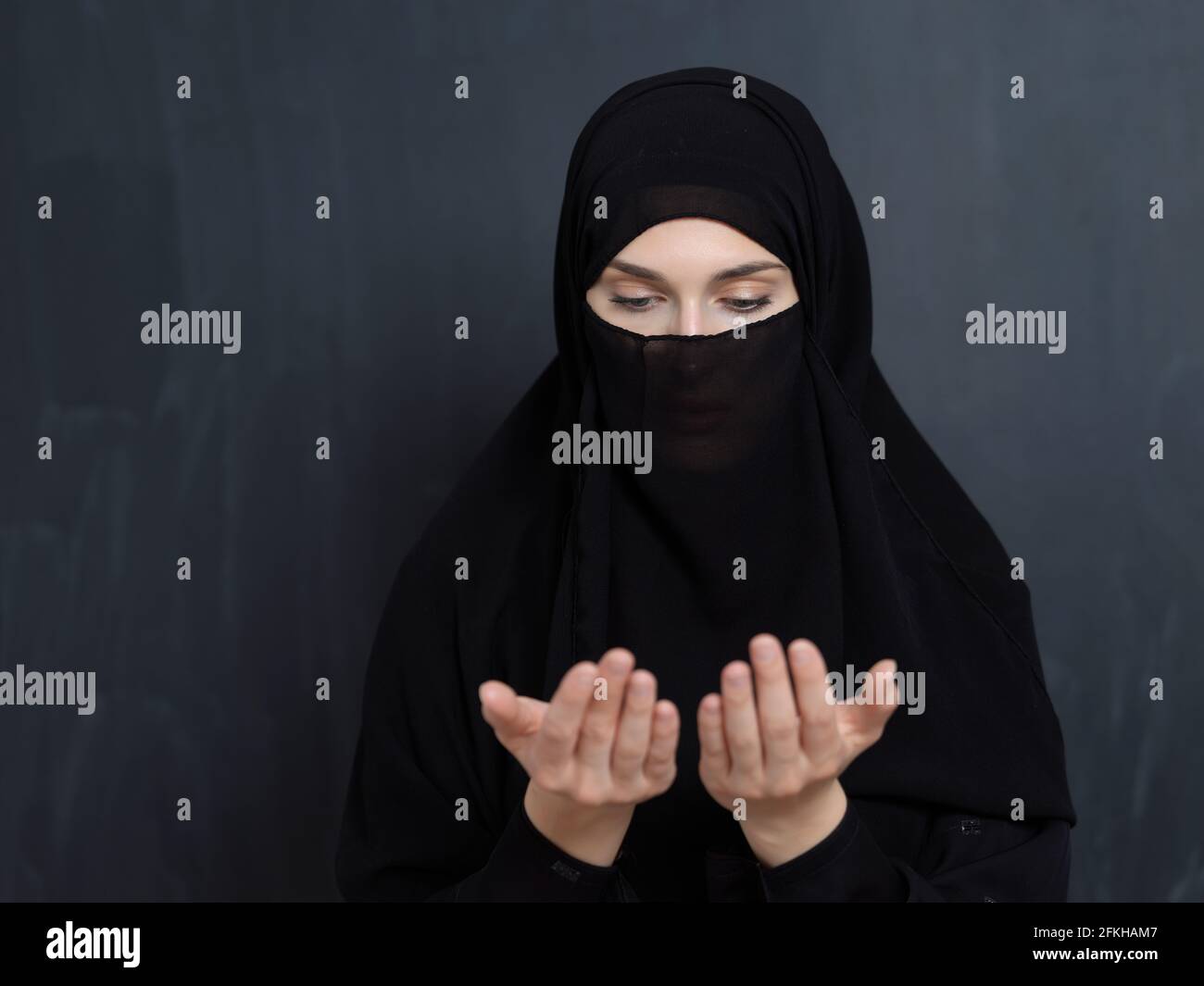 Beautiful muslim women mosque background religion hi-res stock ...