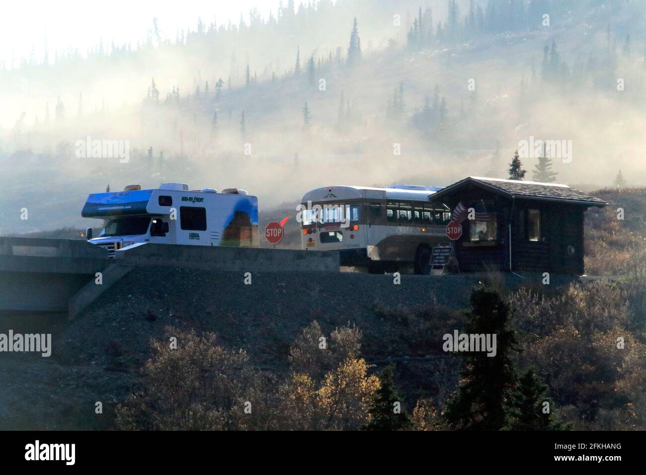 Savage River Check Station Denali National Park Alaska USA Stock Photo ...