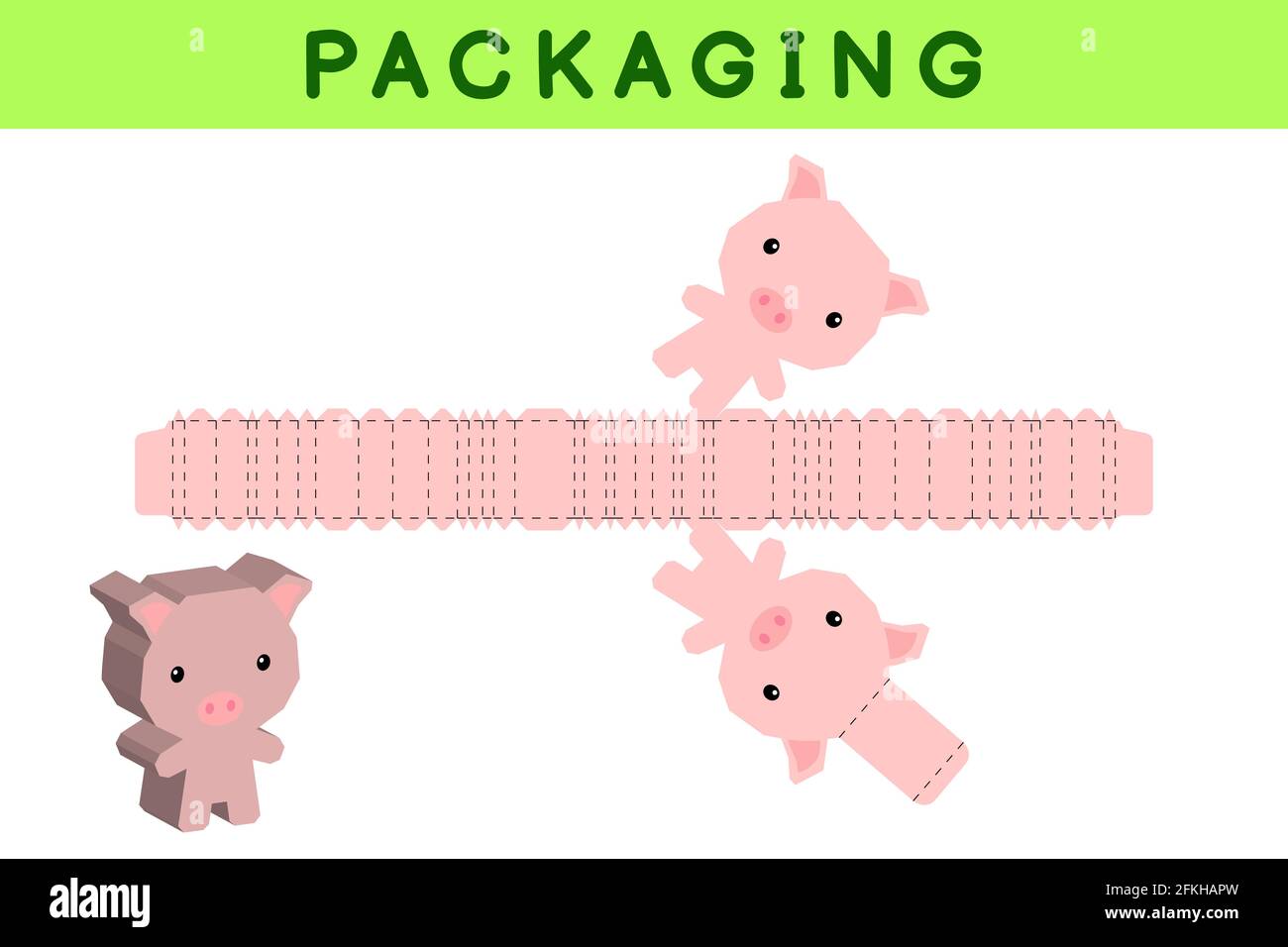 Party favor box die cut pig design for sweets, candies, small presents ...