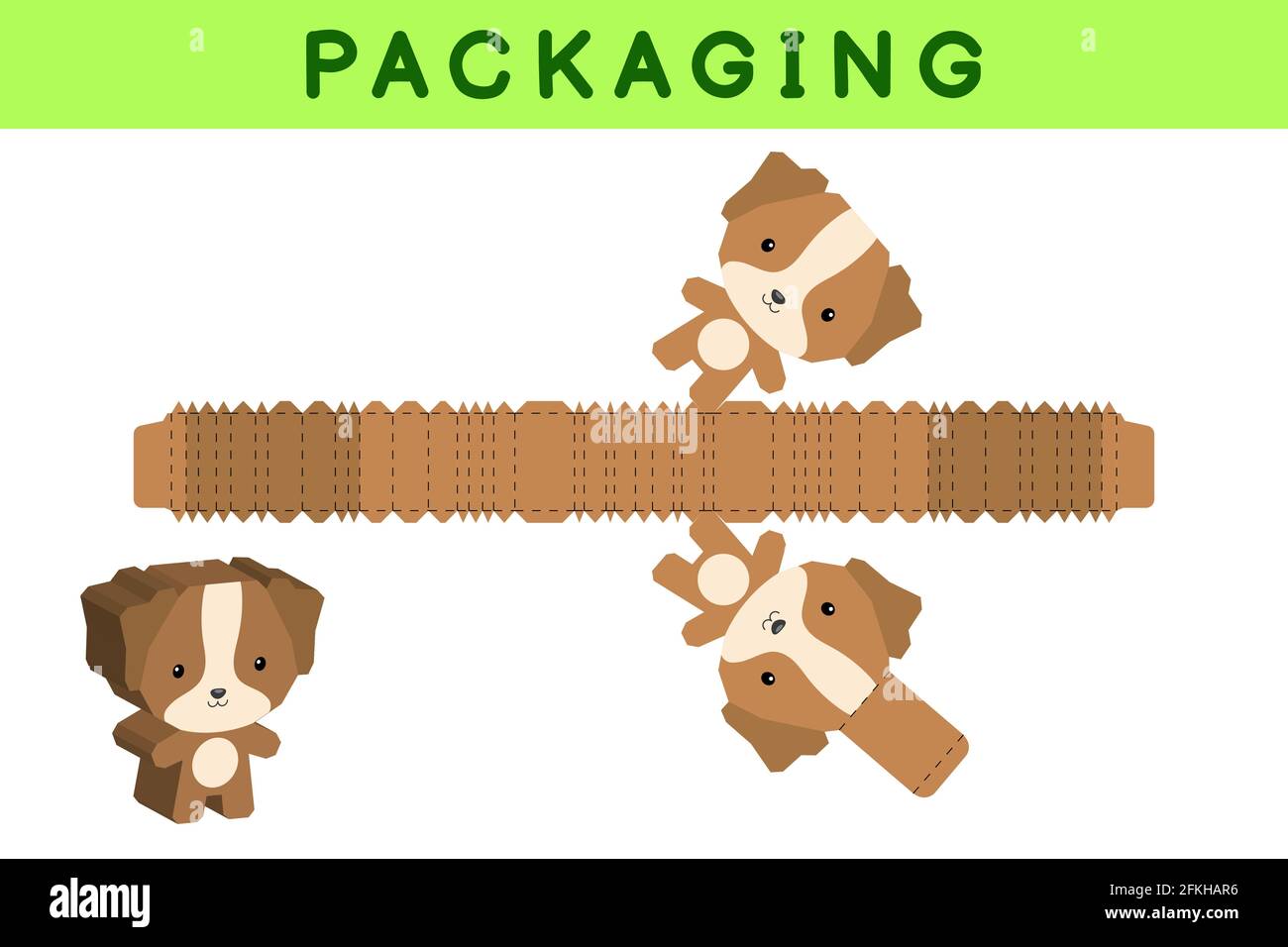 Party favor box die cut dog design for sweets, candies, small presents ...