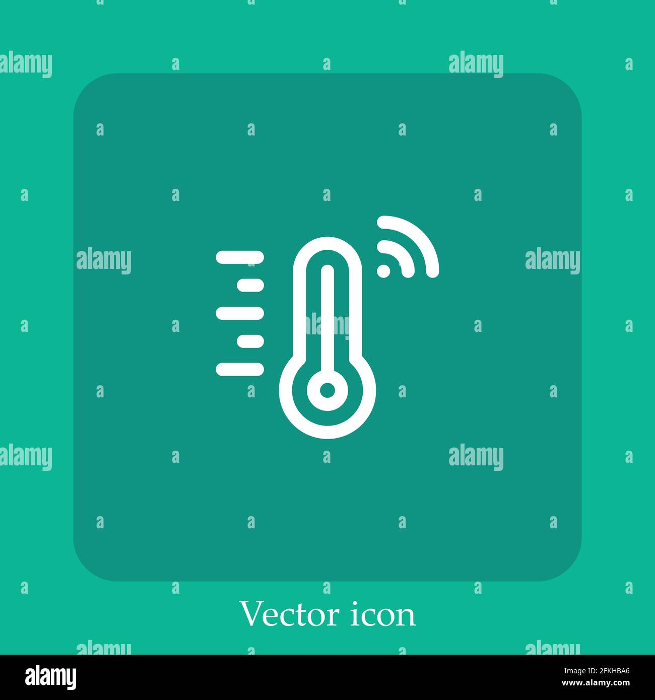 temperature vector icon linear icon.Line with Editable stroke Stock ...