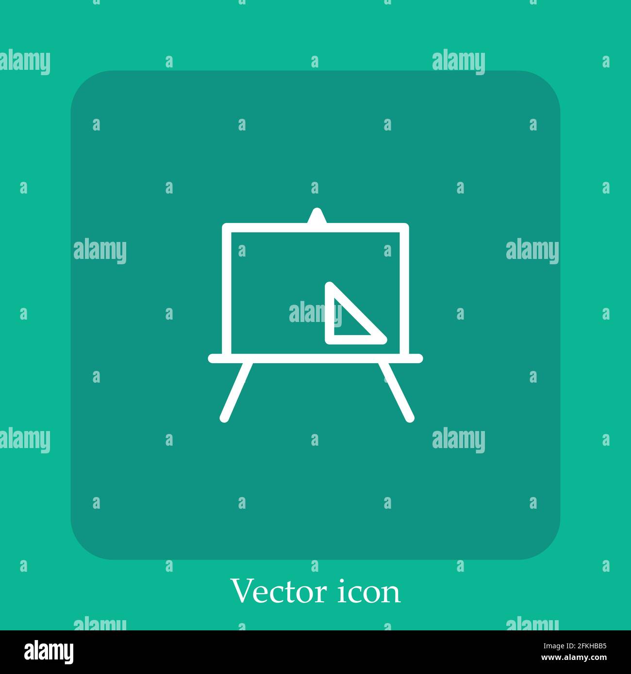 whiteboard vector icon linear icon.Line with Editable stroke Stock ...