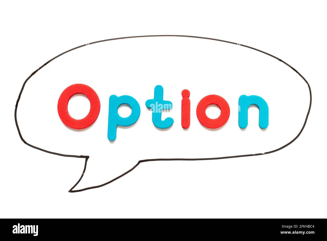 Alphabet letter with word option in black line hand drawing as bubble ...