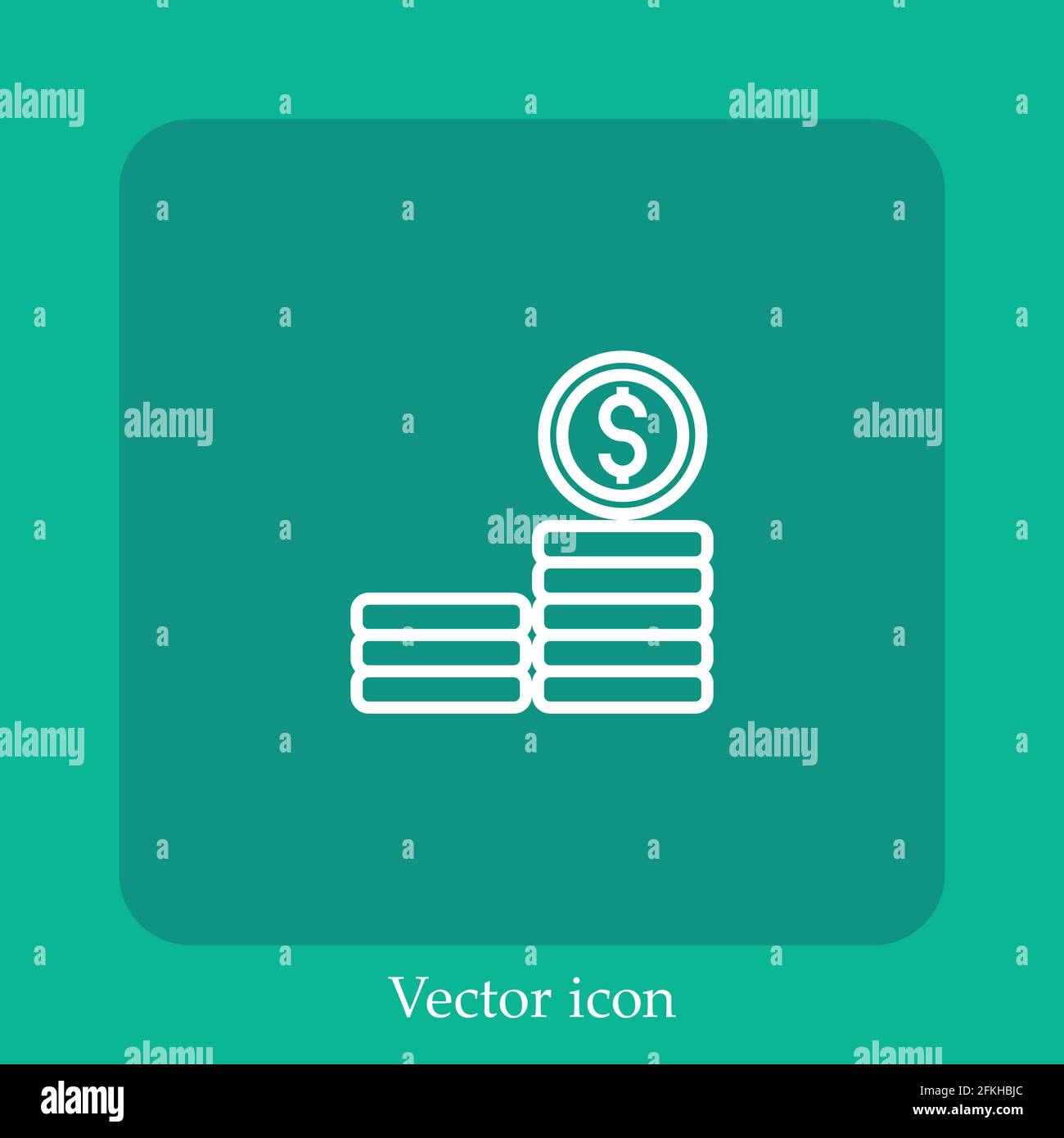 coin vector icon linear icon.Line with Editable stroke Stock Vector ...