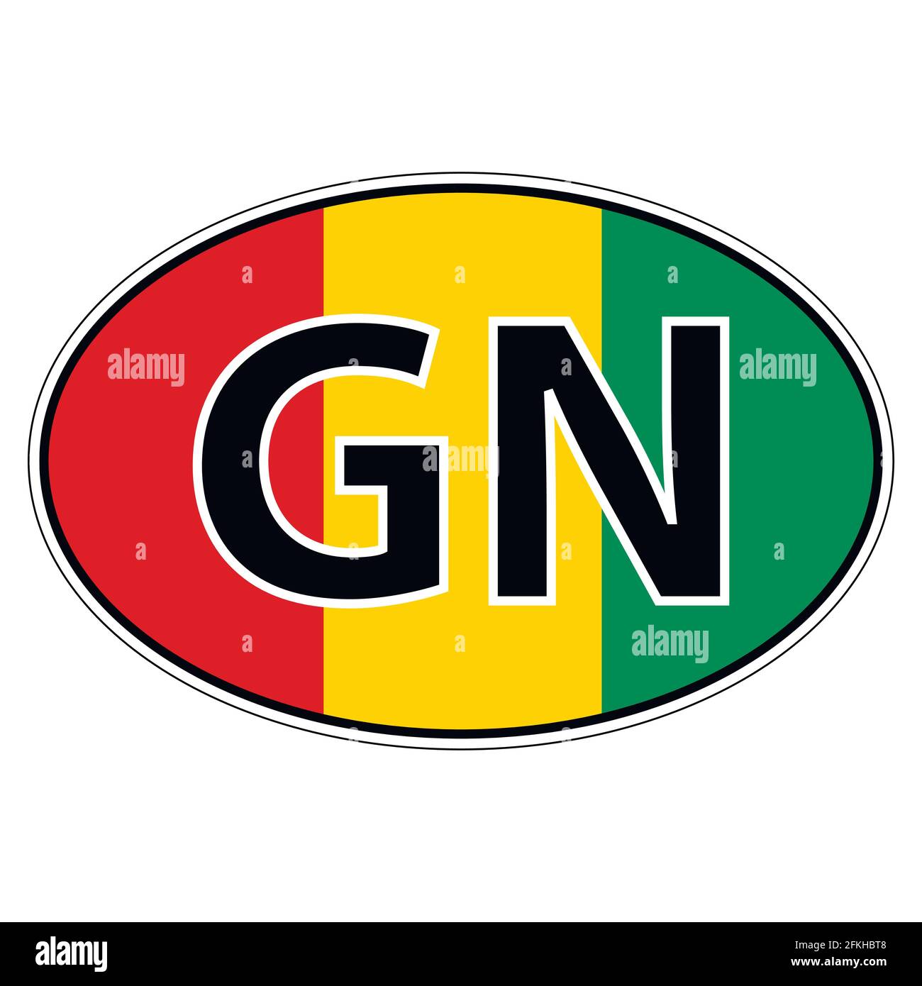 Flag guinea round icon Cut Out Stock Images & Pictures - Alamy