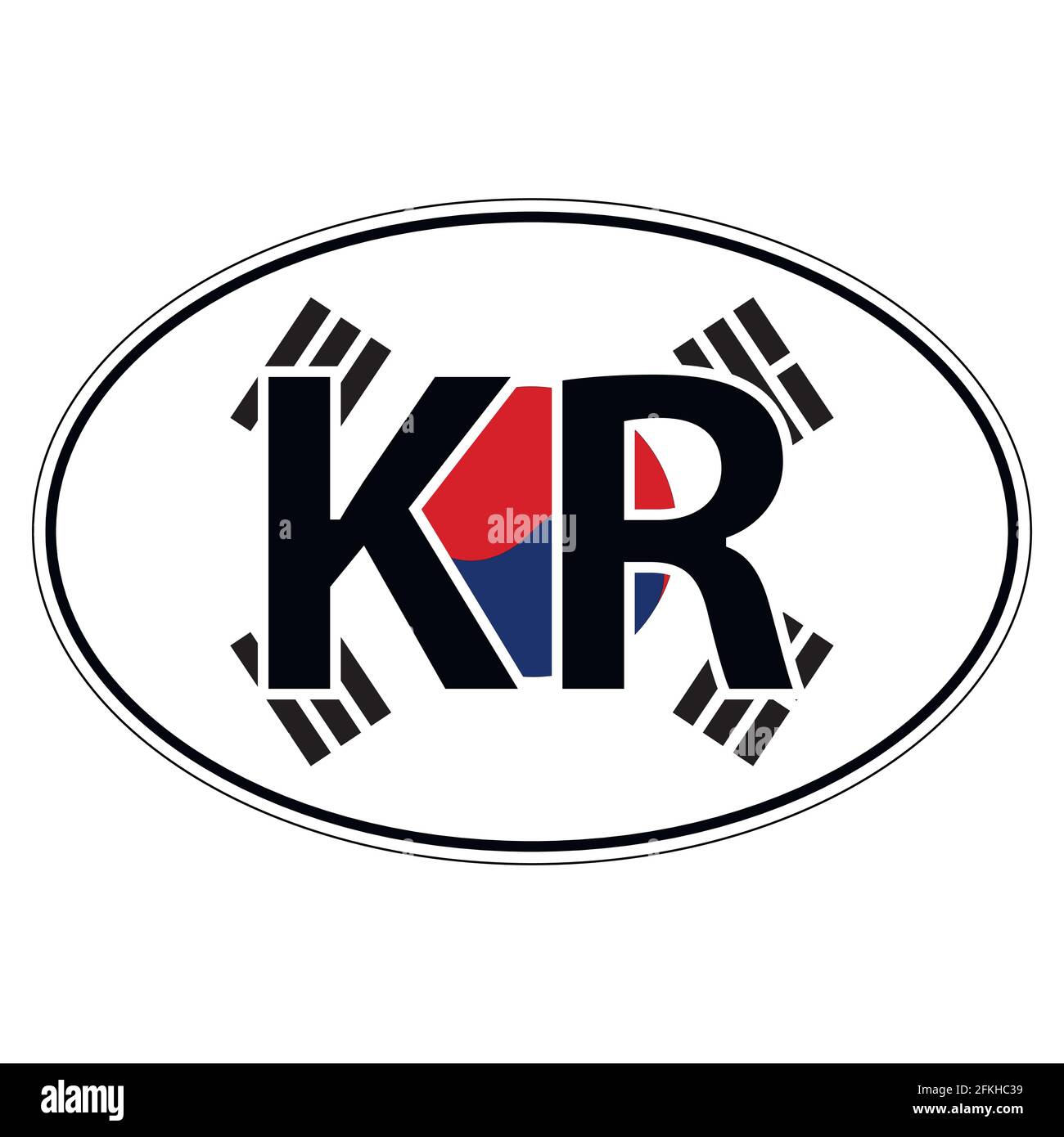 Sticker on car, flag korea, korean republic Stock Vector Image & Art ...