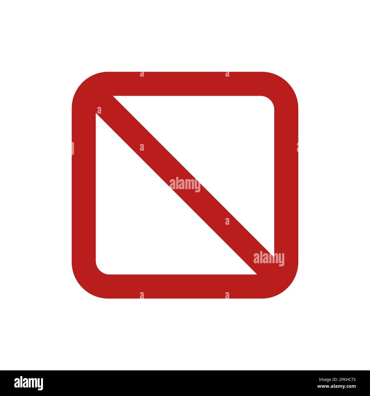 Empty square no sign. Prohibition symbol. Forbidden sign. illustration ...