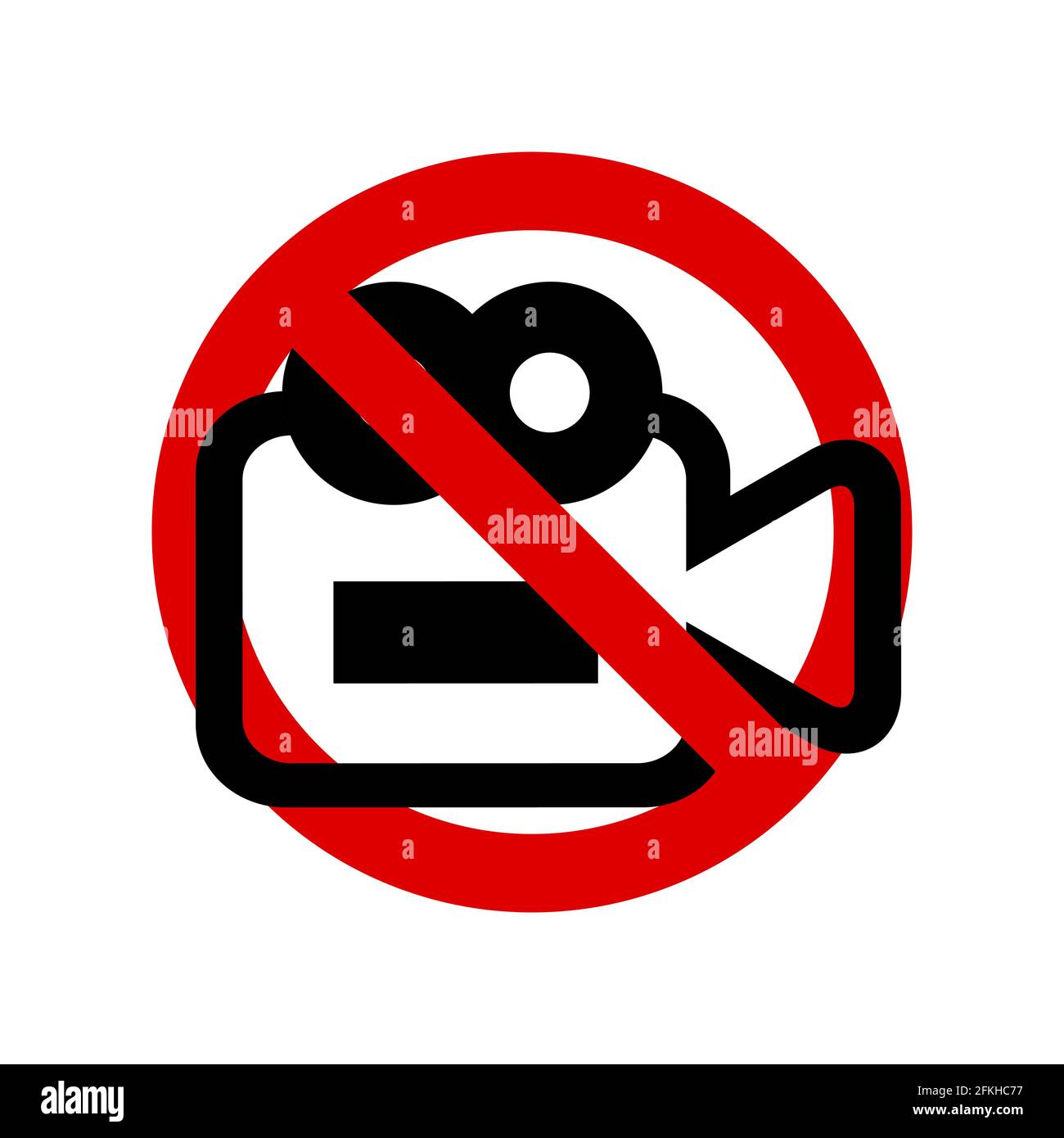 No camera, do not record video sign. Forbidden round sign. illustration ...