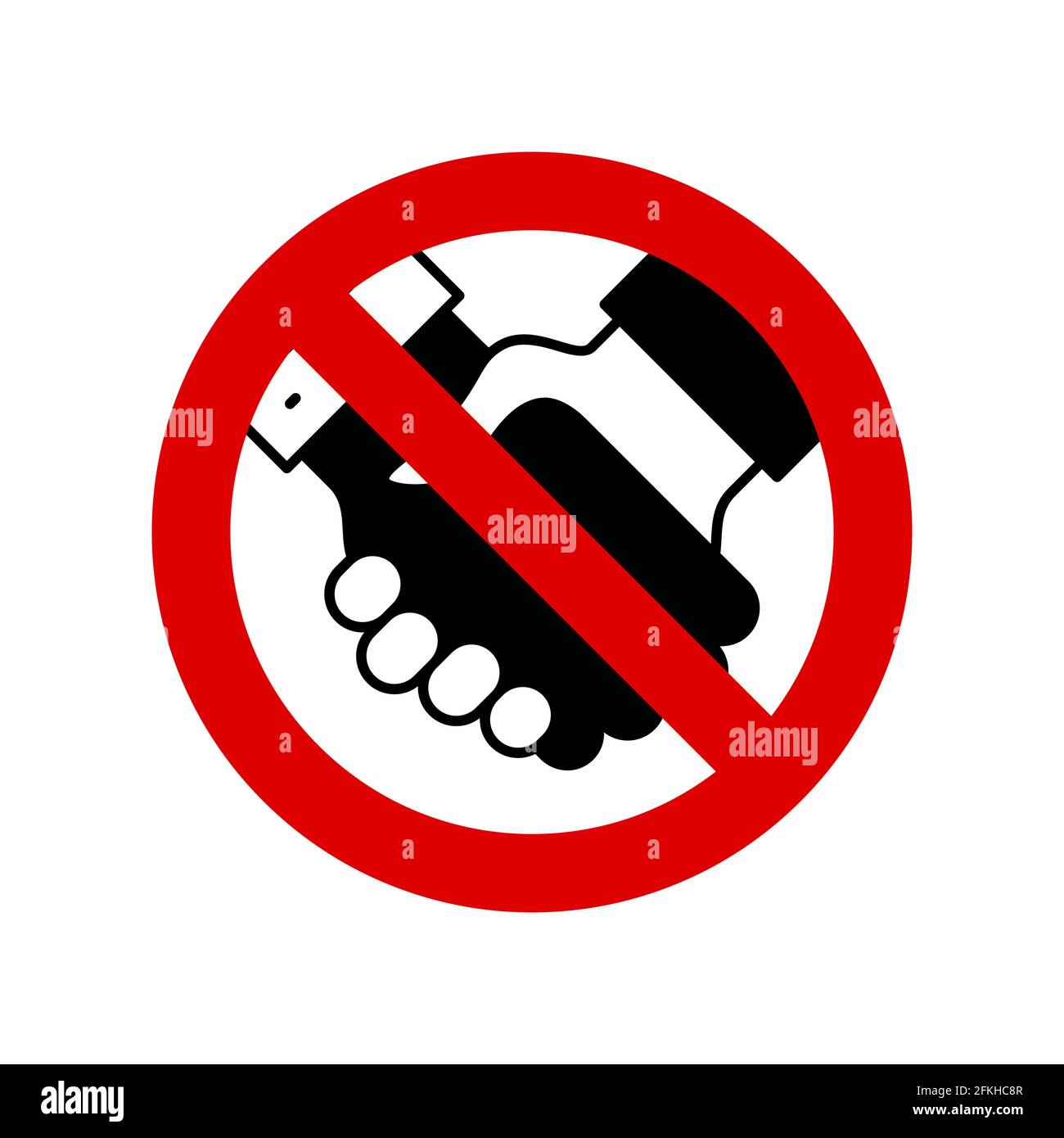 No handshake. Prohibition sign. Forbidden round sign. illustration ...