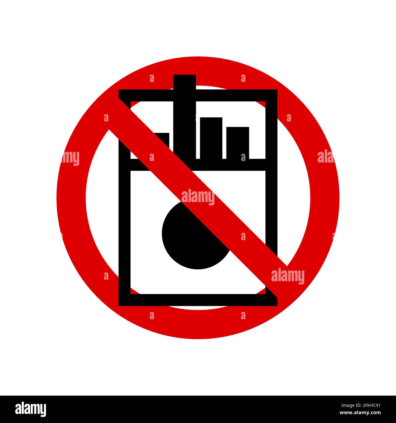 No cigaretts, no smoking prohibition sign. A pack of cigarettes icon ...