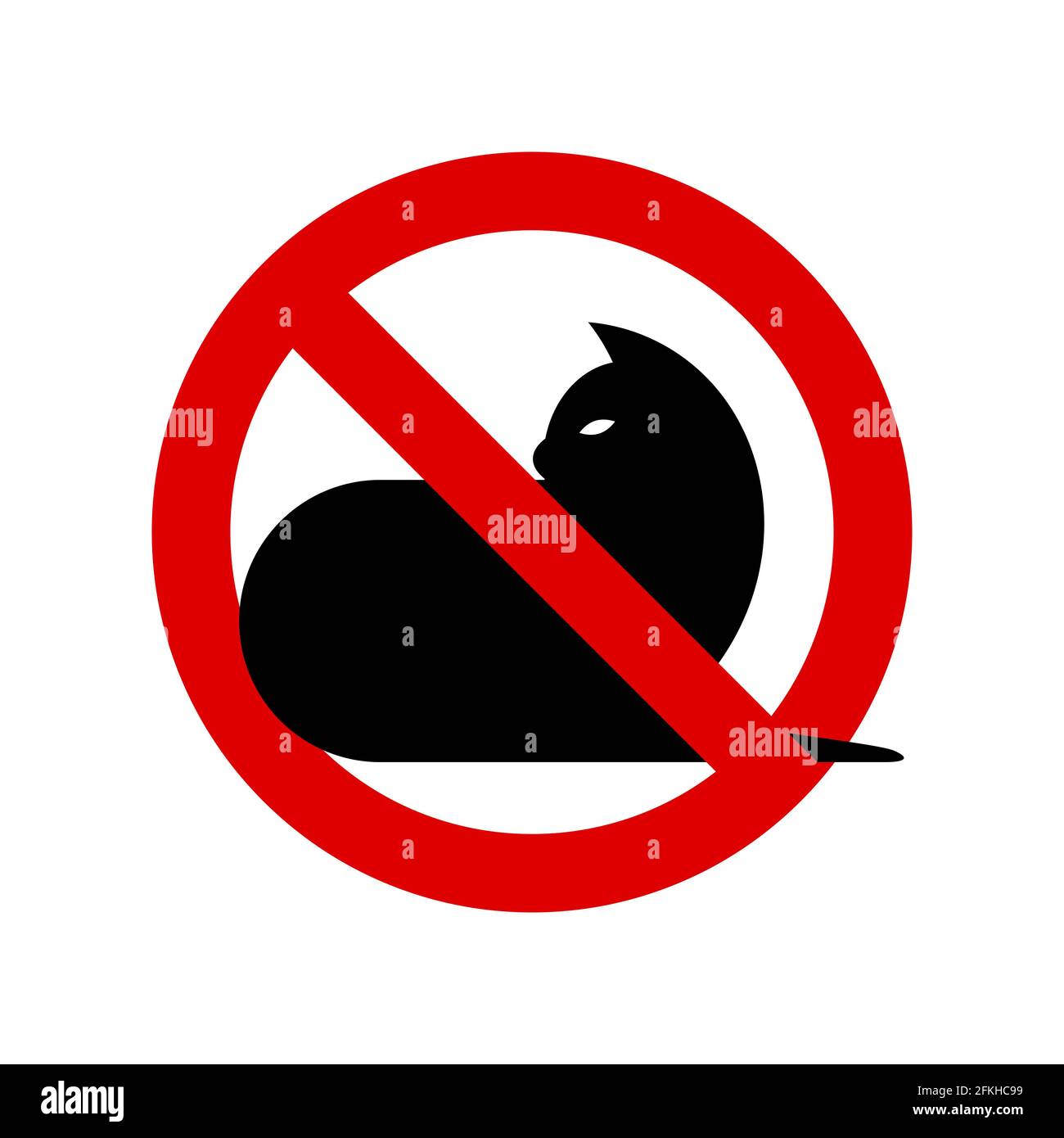 No cats. Prohibition sign. Forbidden round sign. illustration isolated ...