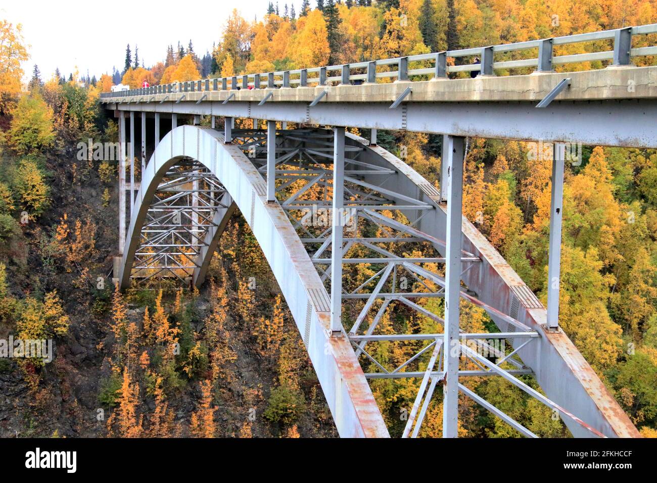 The Hurricane Gulch Bridge in Alaska USA Stock Photo - Alamy