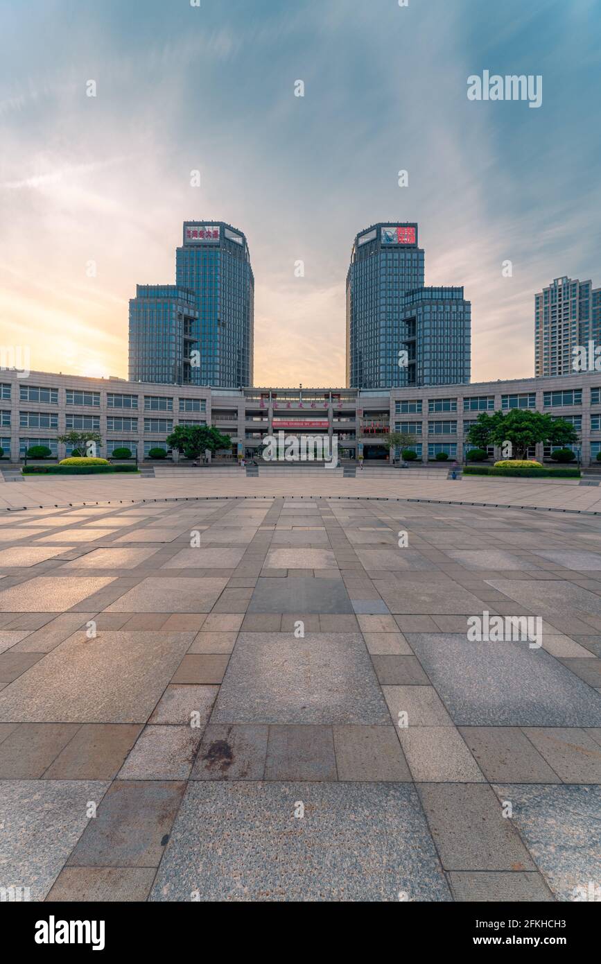 Sunset landscape of the city skyline in Xiamen, China Stock Photo - Alamy